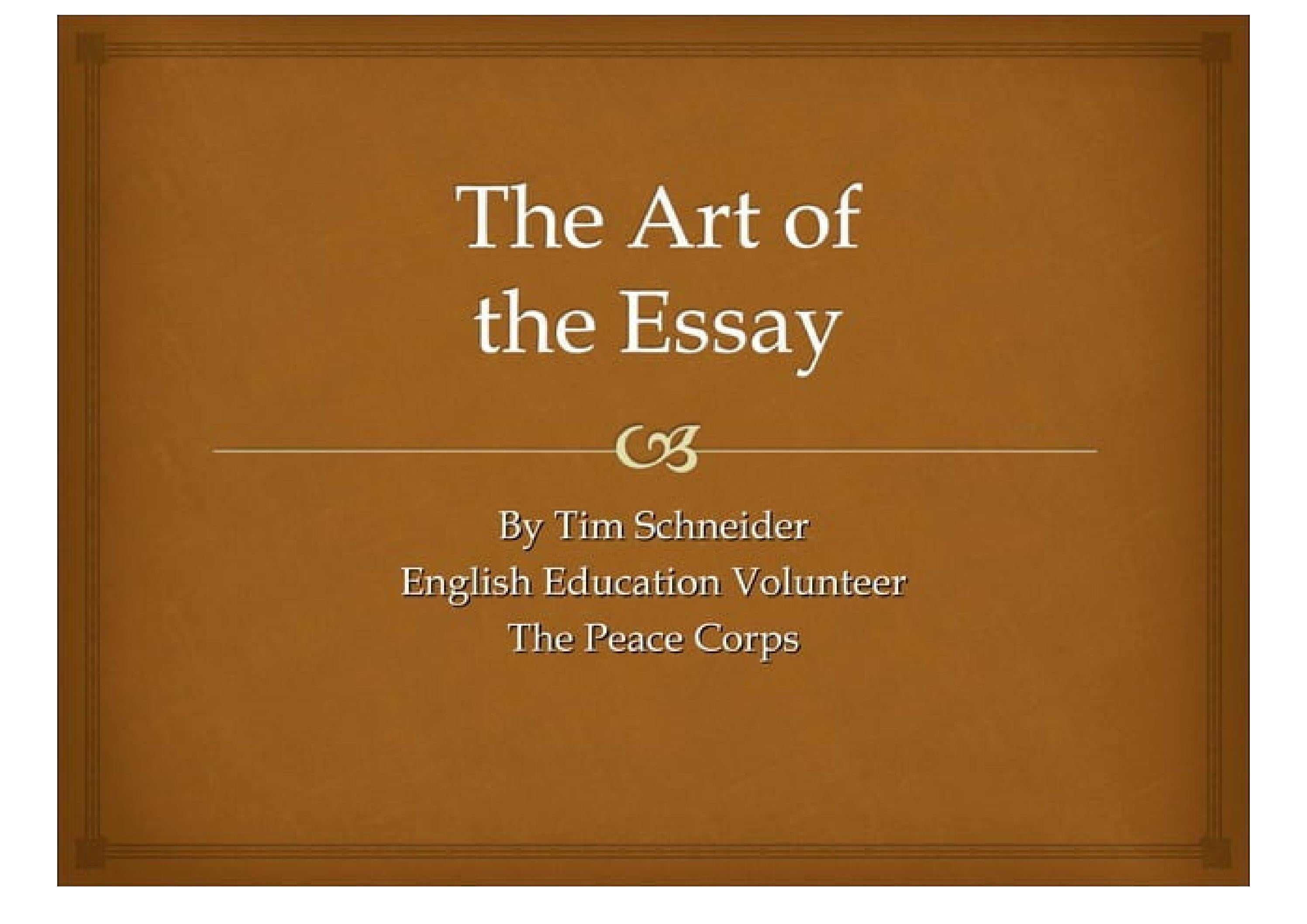 The Art Of The Essay at Scott Cahill blog
