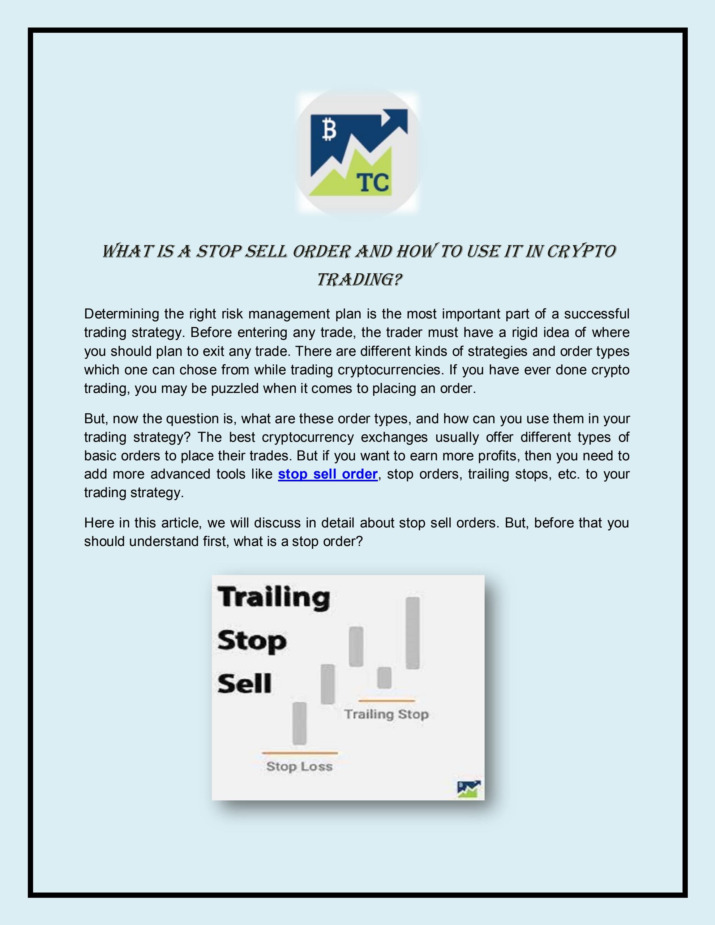 Stop Sell Order by trailingcrypto - Issuu