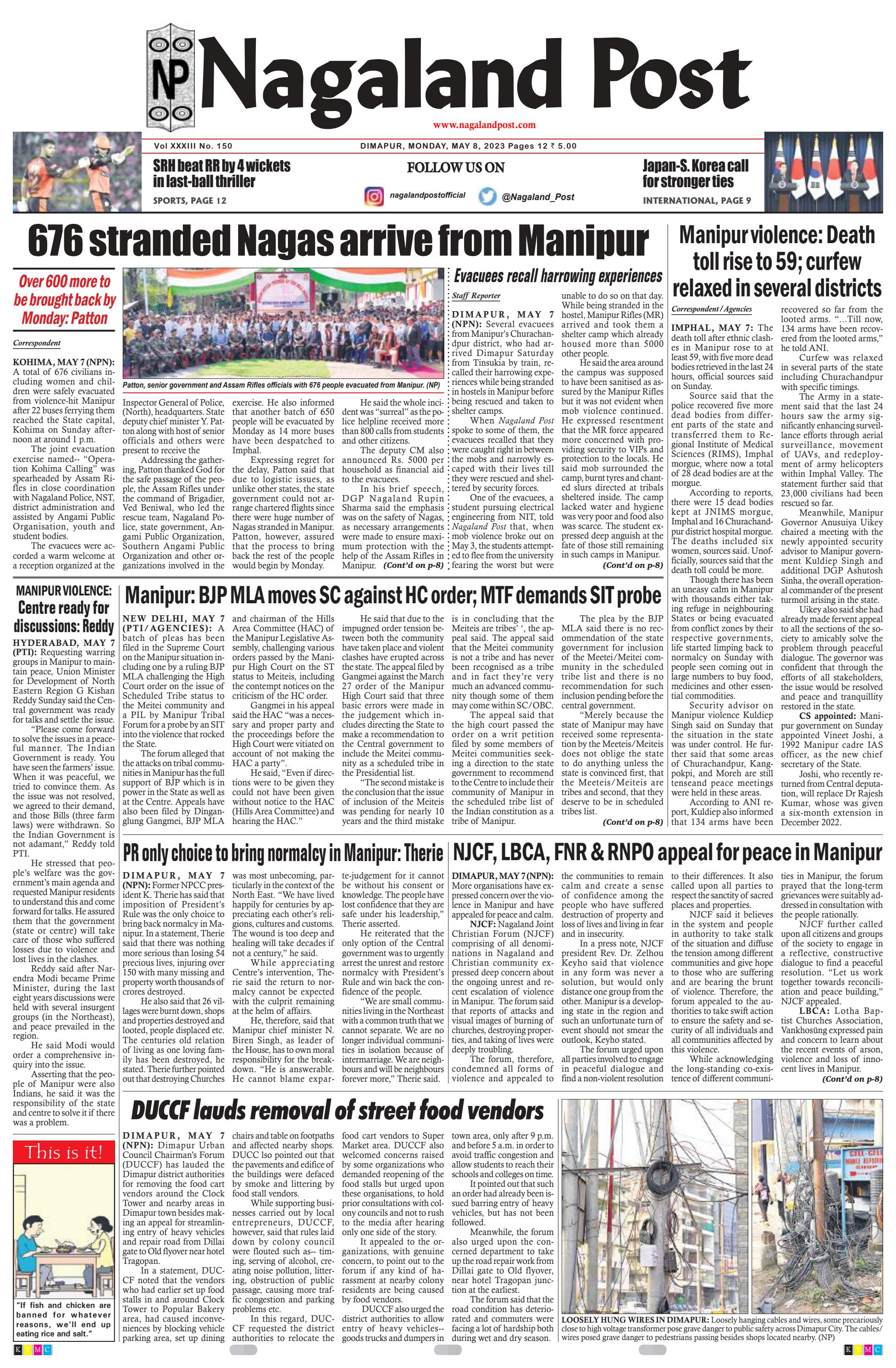 8 May 2023 By Nagaland Post Issuu 8 May 2023 By Nagaland Post Issuu