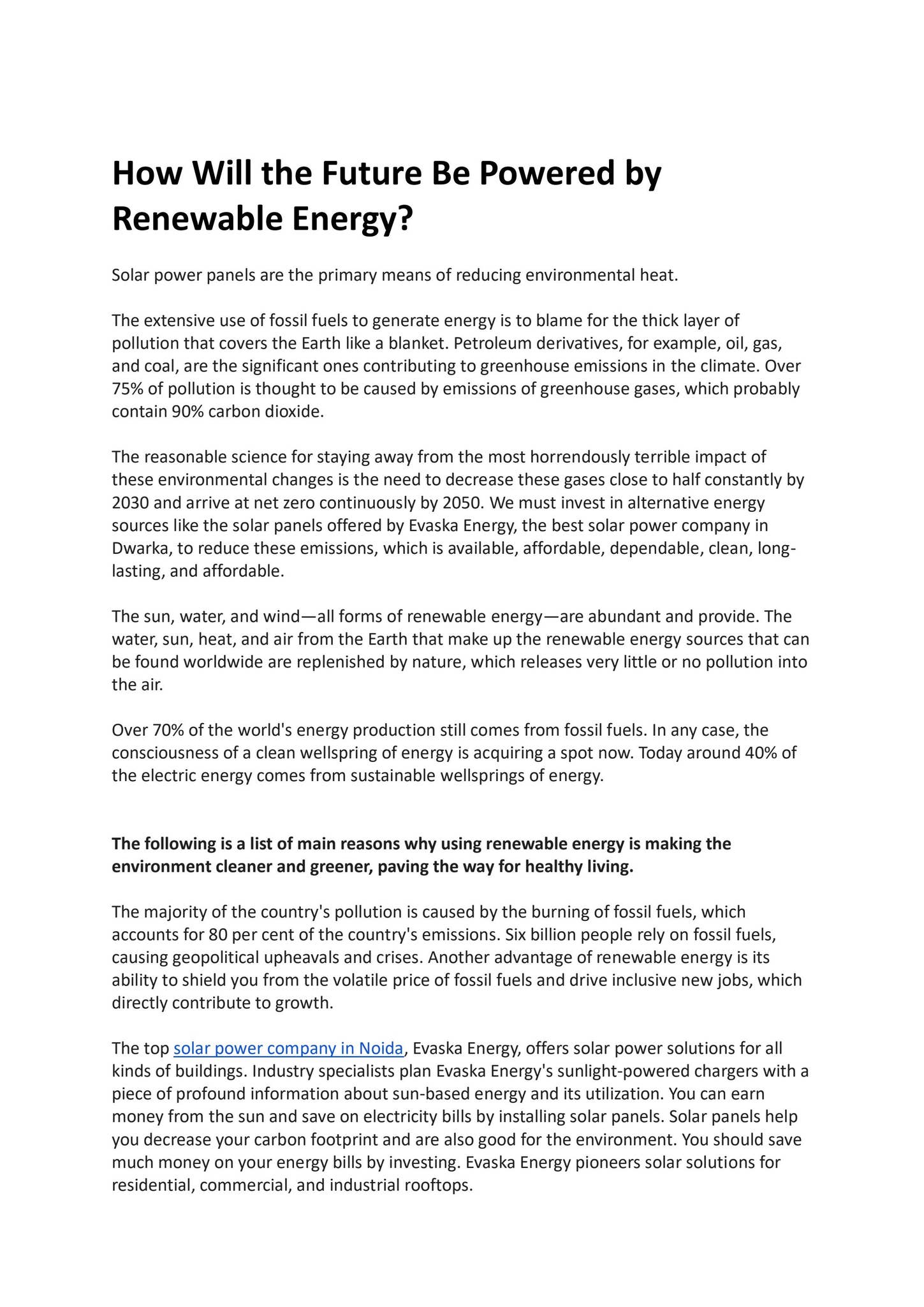 How Will the Future Be Powered by Renewable Energy? by Evaska Energy ...