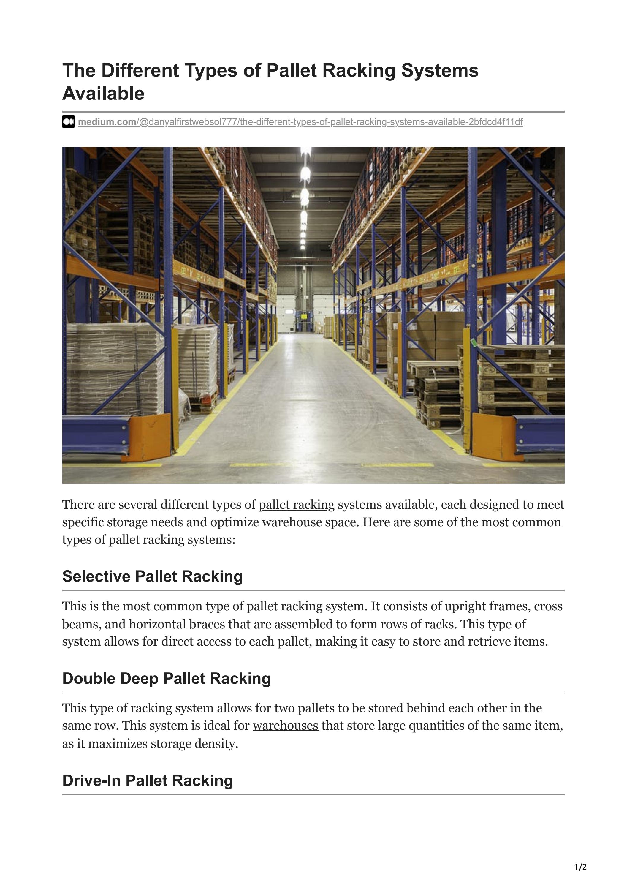 The Different Types of Pallet Racking Systems Available by jamesdaniel ...