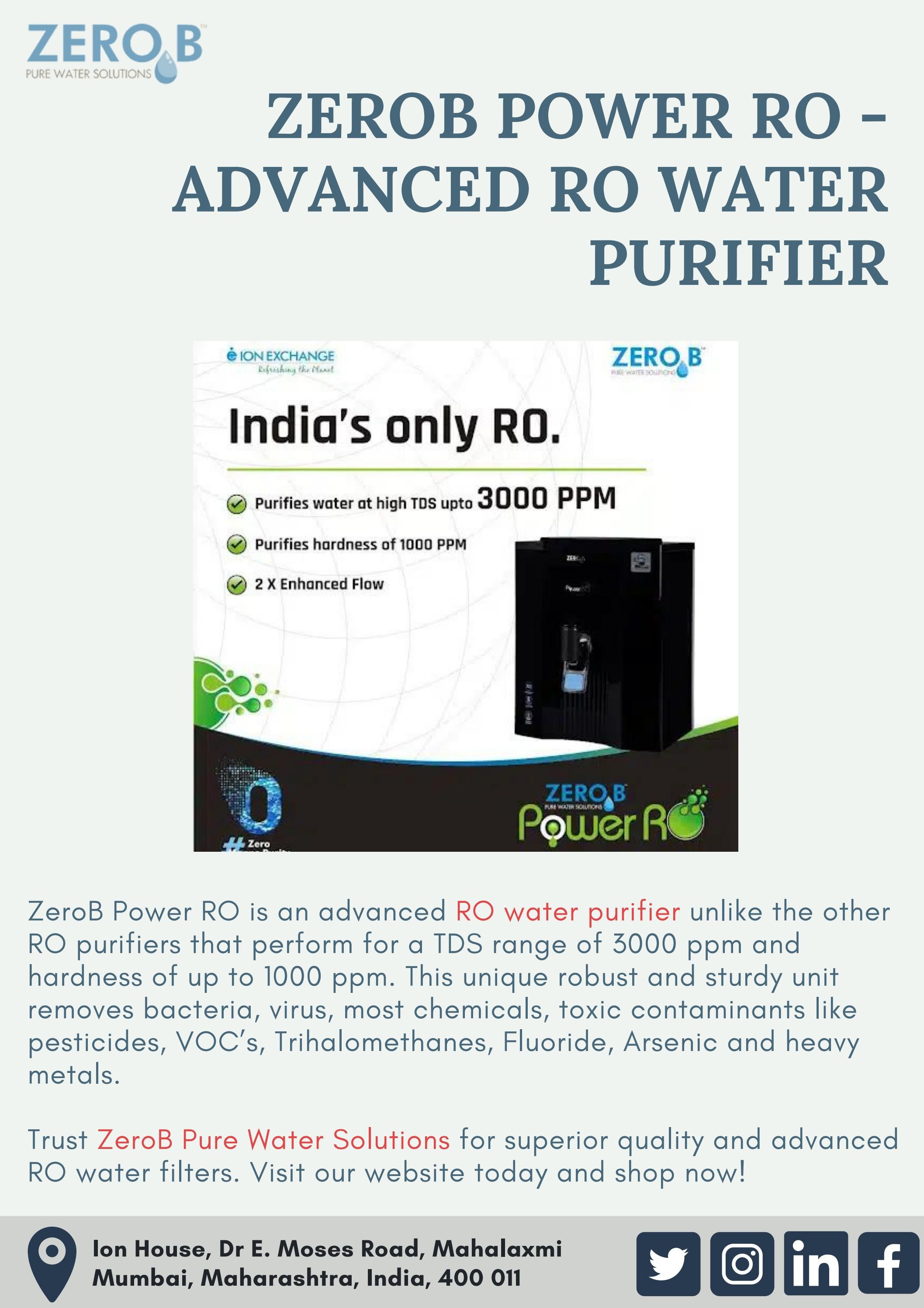 ZeroB Power RO - Advanced RO Water Purifier by ZeroB Online - Issuu