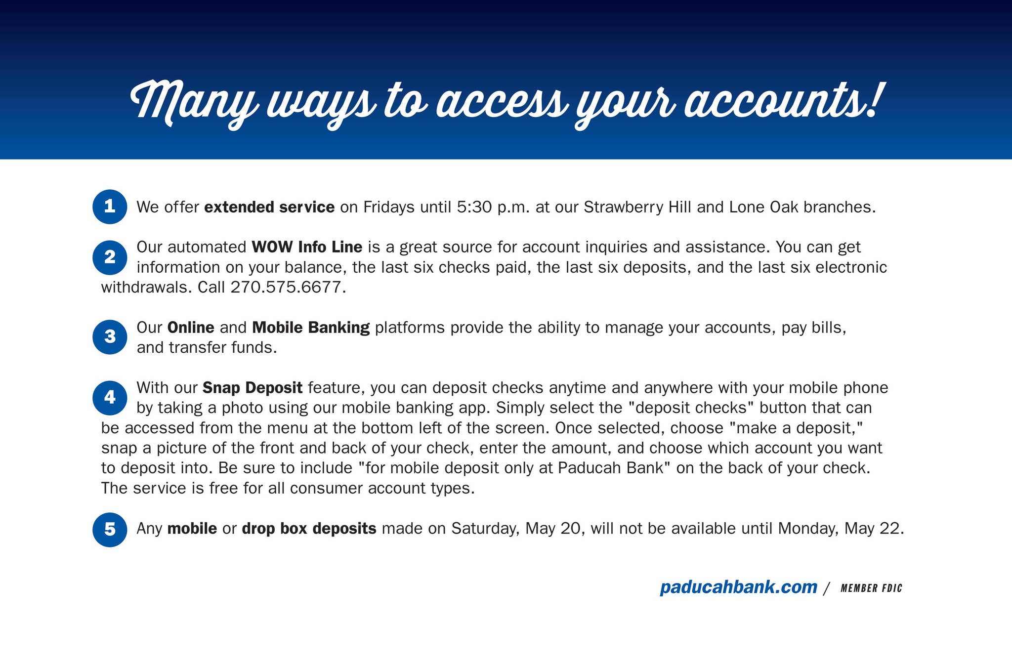 Closed Sign- Online / Alternate Access Guidance by PaducahBank - Issuu