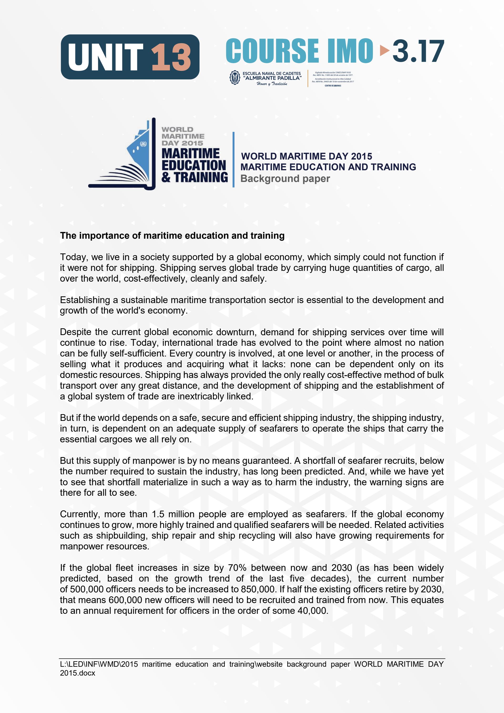 The importance of maritime education and training by DITIC2023 - Issuu