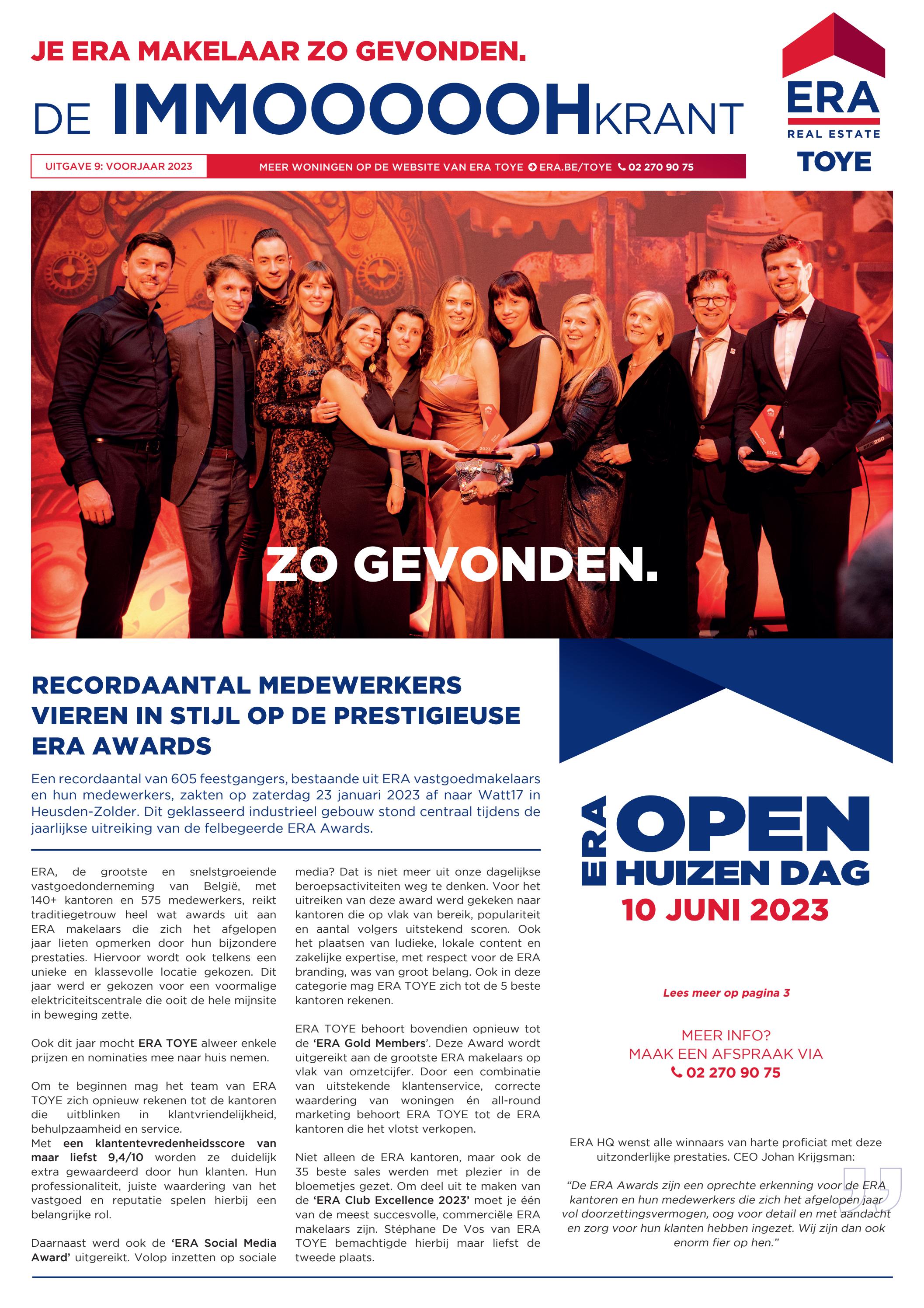ERA TOYE - De IMMOOOOOHkrant - 2023 Uitgave 9 by ERA Belgium - Issuu