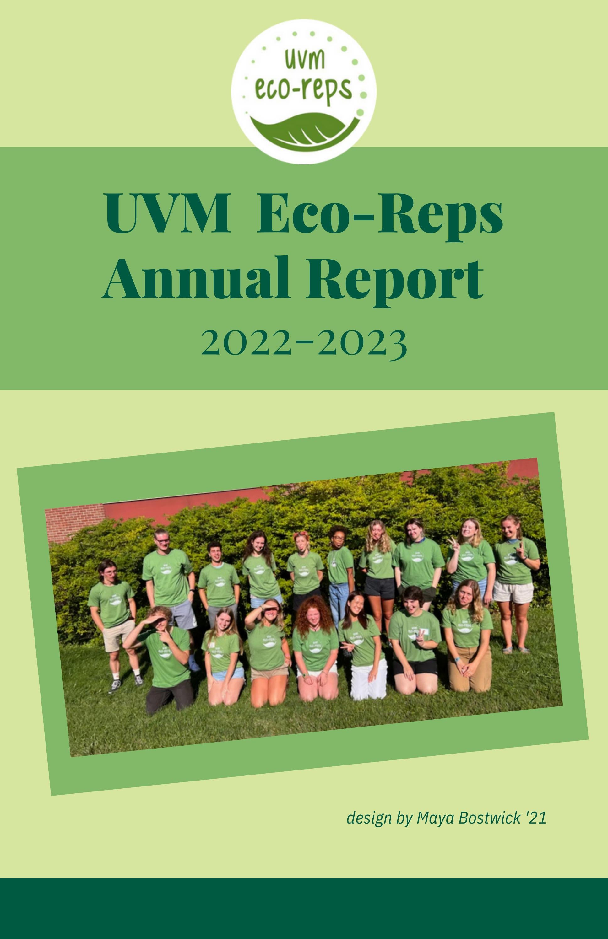 UVM Eco-Reps Annual Report 2022-2023 by UVM Office of Sustainability ...