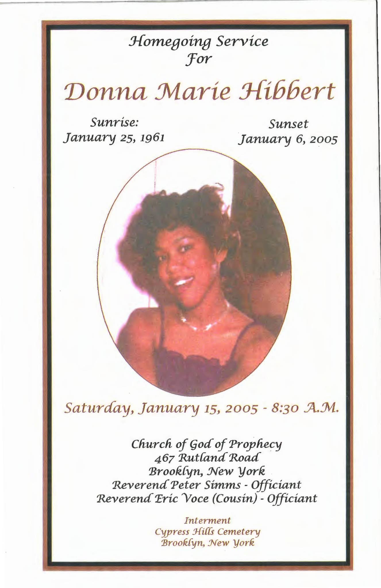 Donna Marie Hibbert Funeral Program by hibbertfamily - Issuu