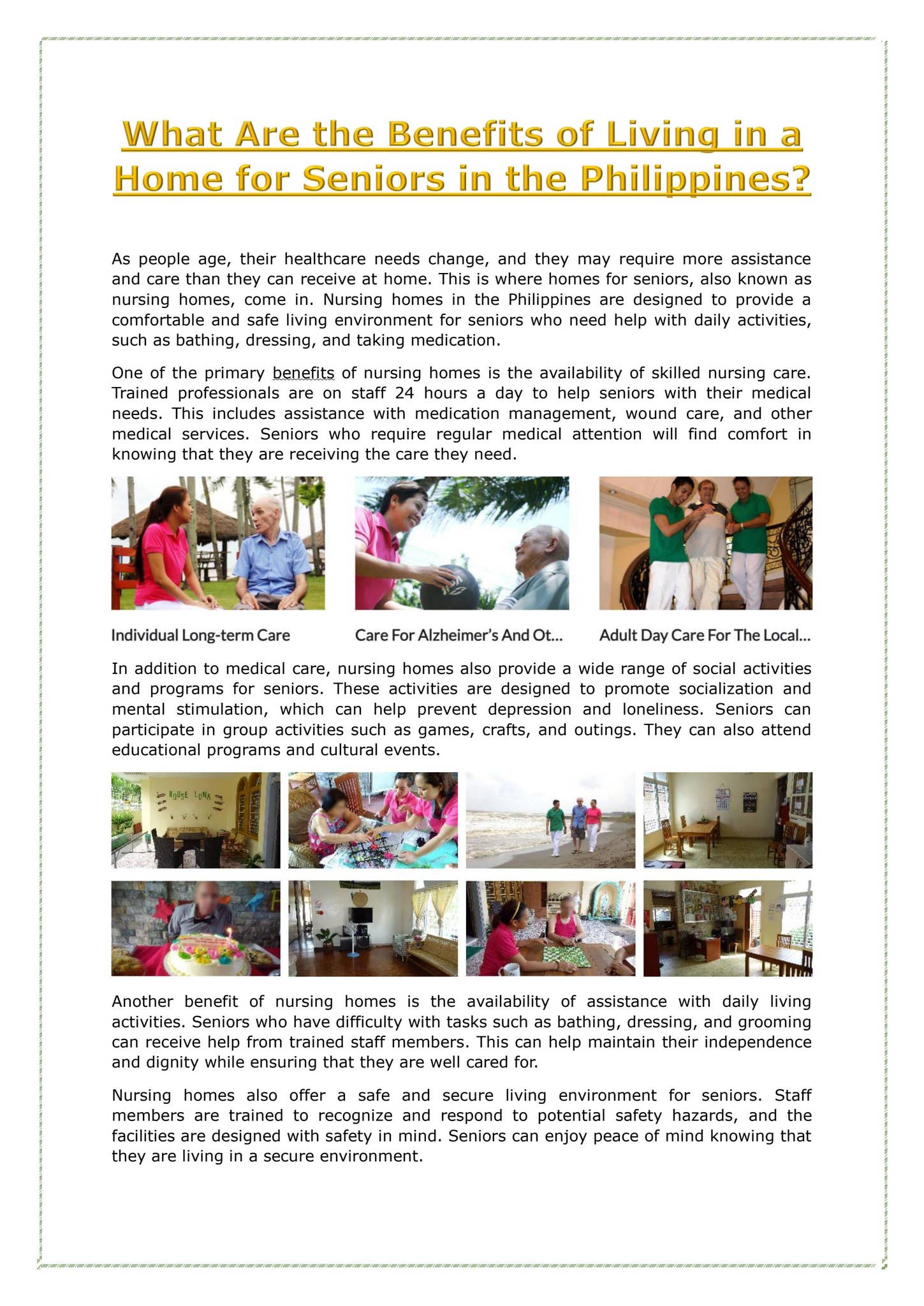 What Are the Benefits of Living in a Home for Seniors in the ...