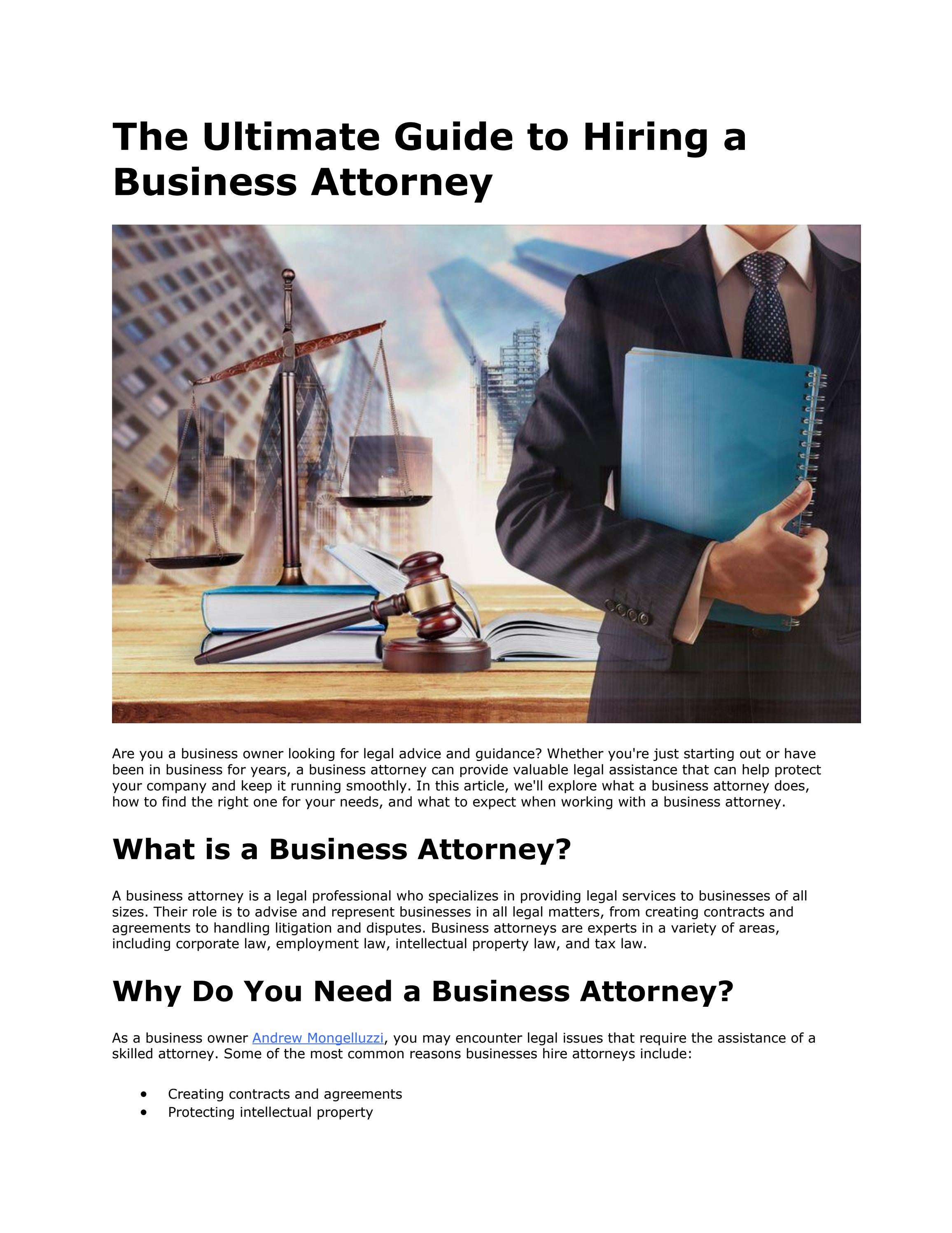 The Ultimate Guide to Hiring a Business Attorney by chandking19 - Issuu