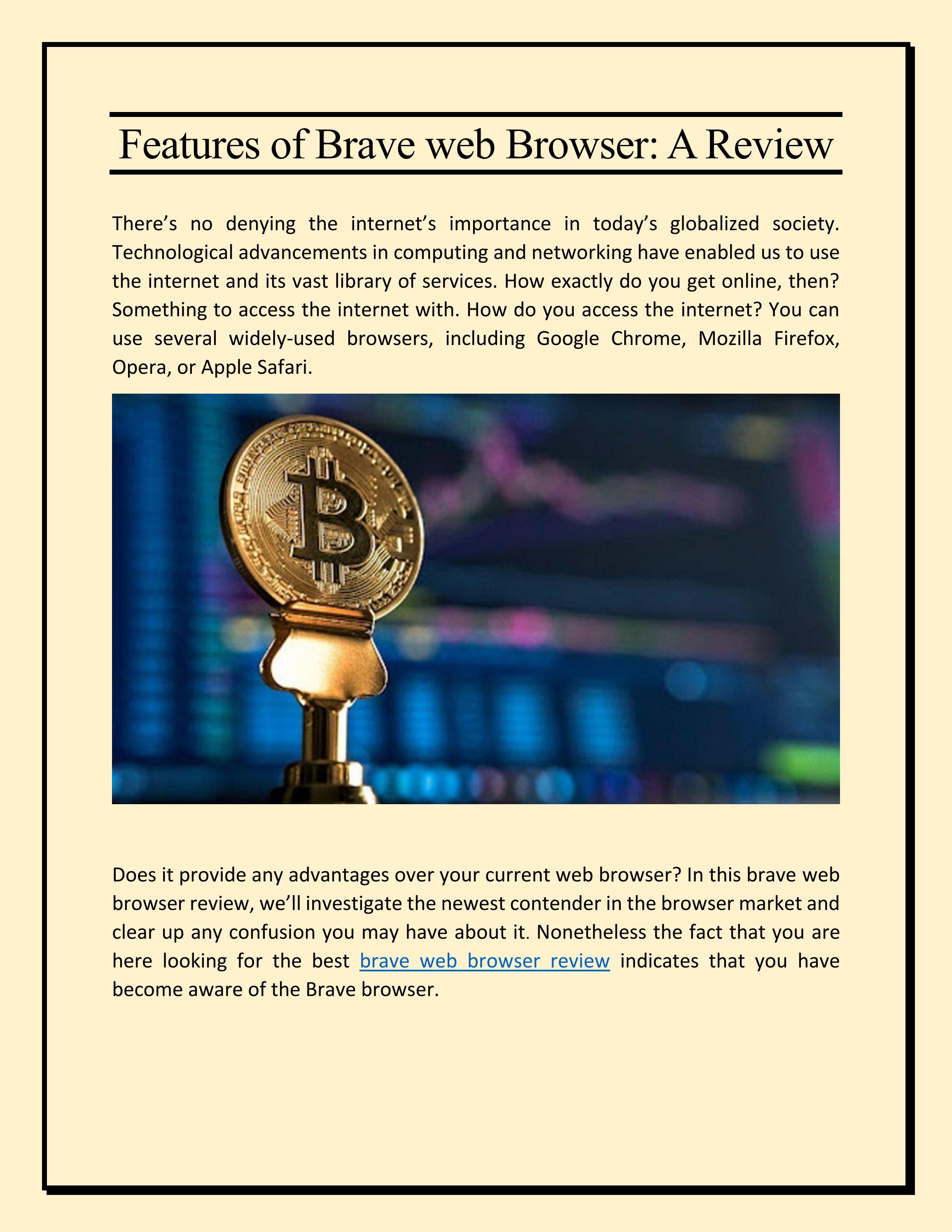 Features of Brave web Browser: A Review by smcconnection - Issuu