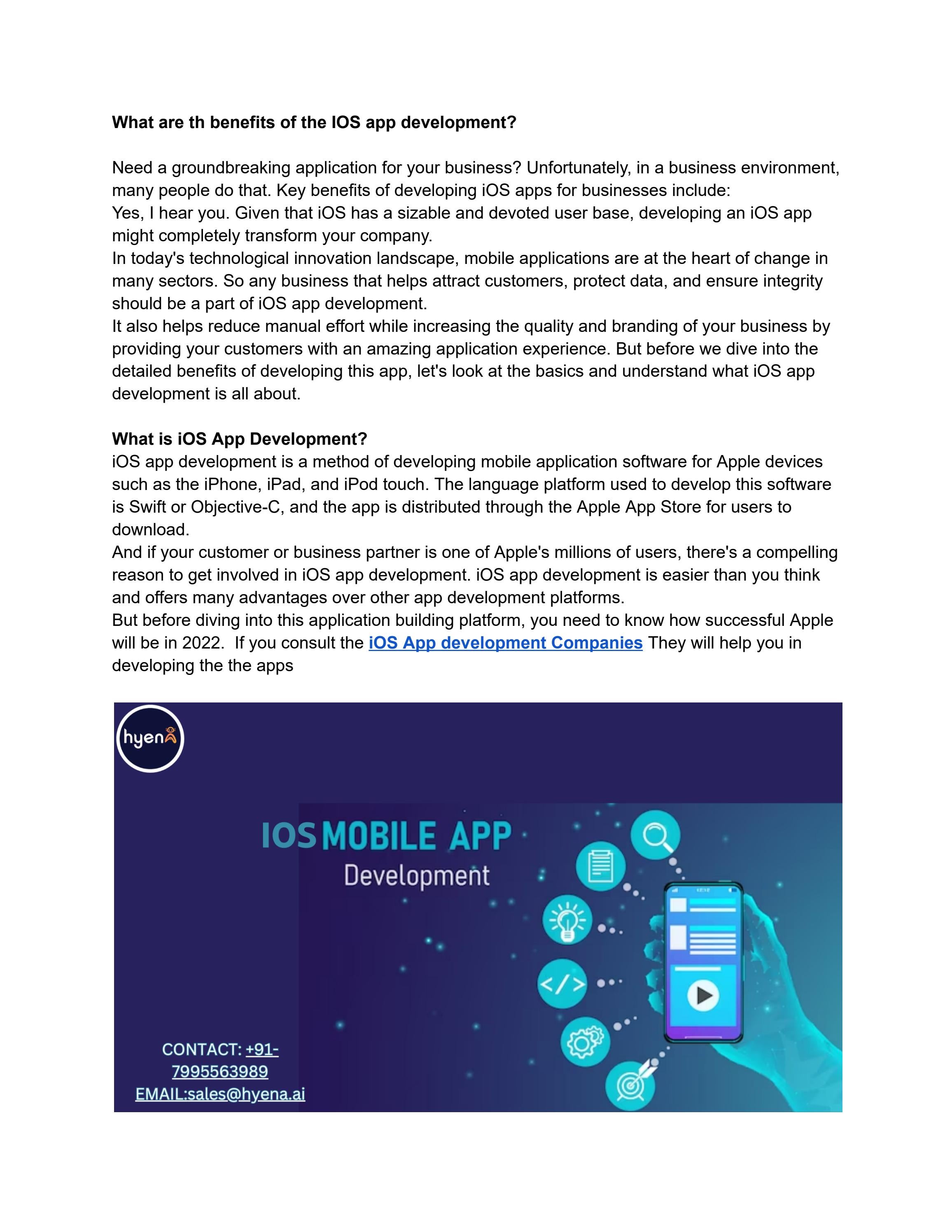 What are the benefits of the IOS app development? by girija lakshmi - Issuu