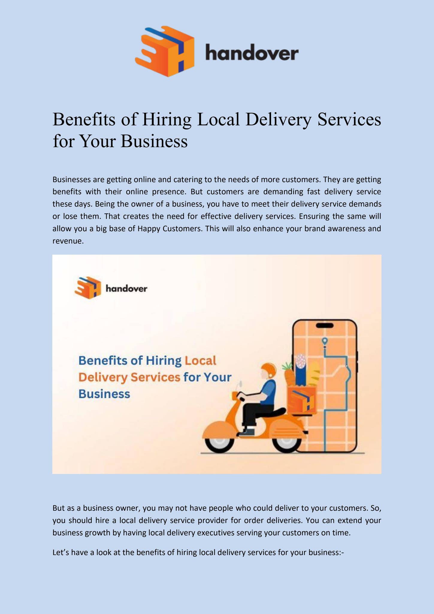 Benefits of Hiring Local Delivery Services for Your Business by ...