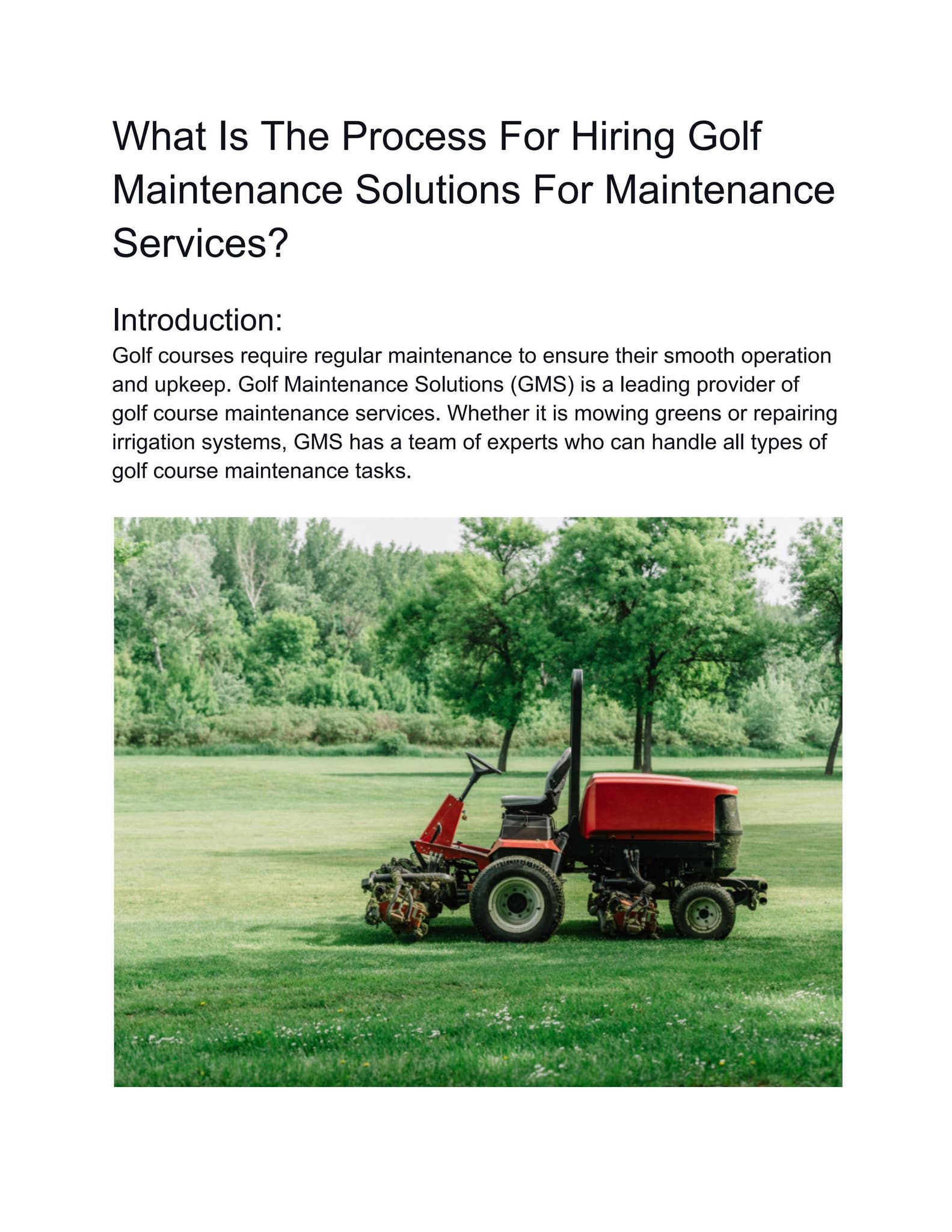 What Is The Process For Hiring Golf Maintenance Solutions For ...