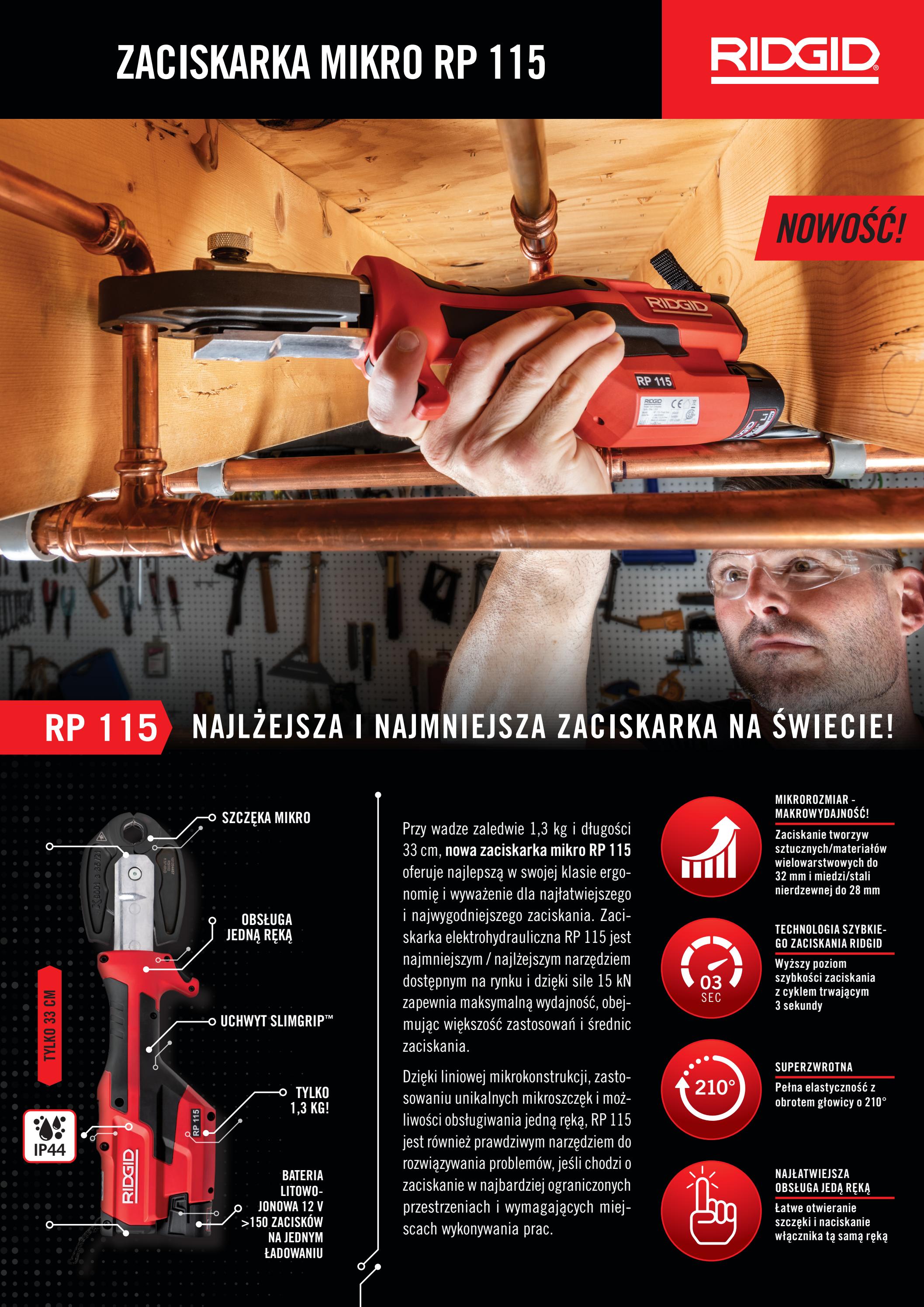 RIDGID Zaciskarka RP 115_ulotka by RIDGID Europe - Issuu