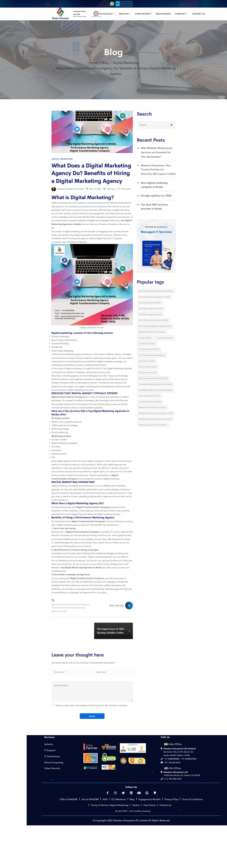 Top Digital Marketing Agencies in Noida by Shadow info - Issuu