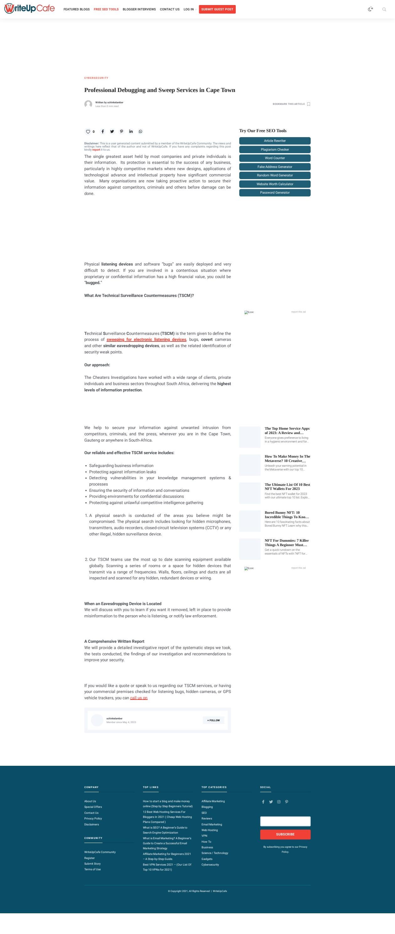 Professional Debugging and Sweep Services in Cape Town by Amber ...