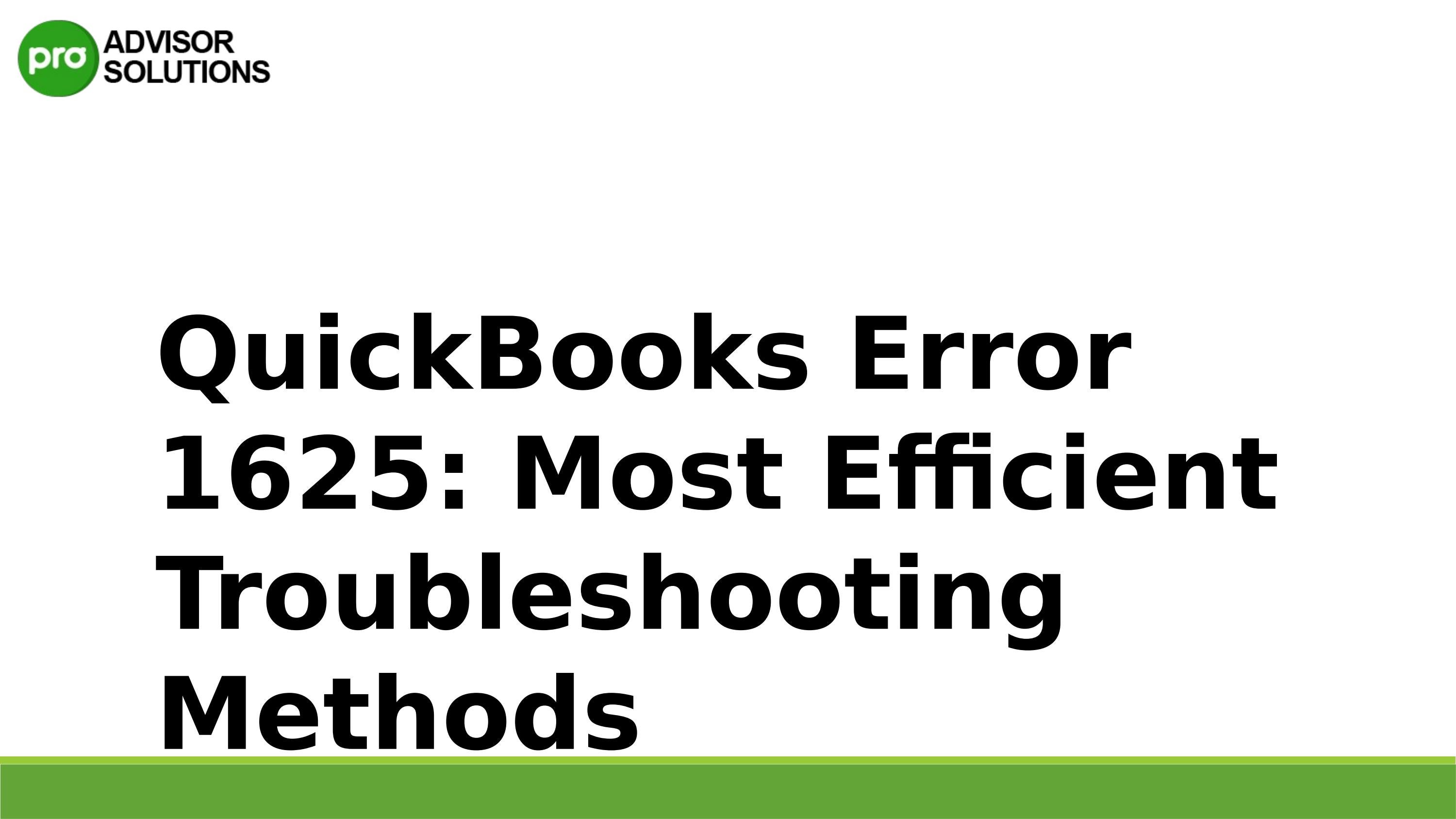 Quick Solutions To Rectify QuickBooks Error 1625 by John Mule - Issuu