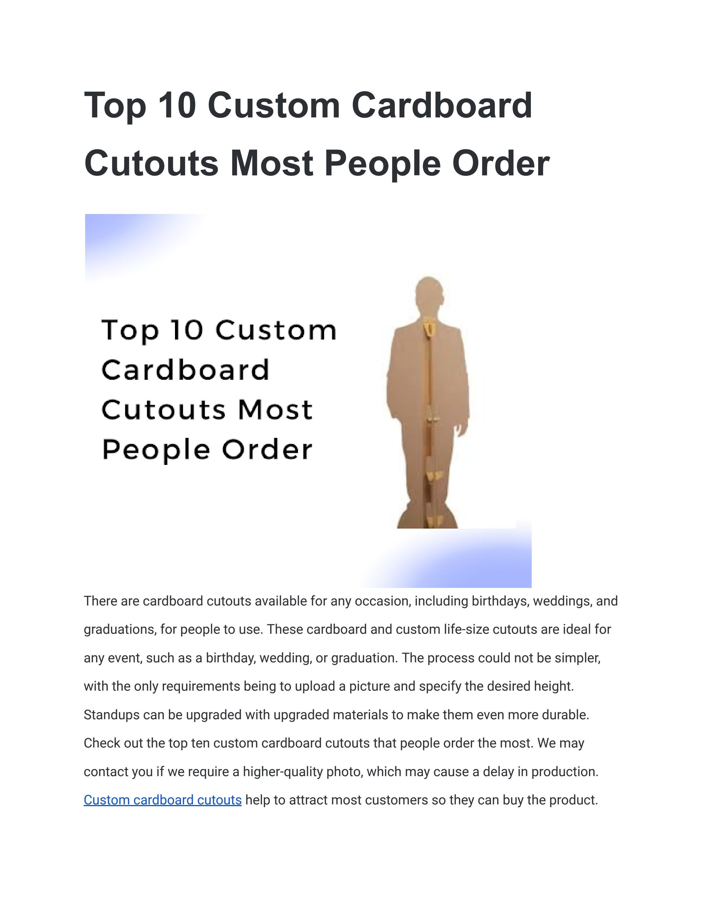 Custom Cardboard Cutouts For Trade Shows And Exhibitions by All ...