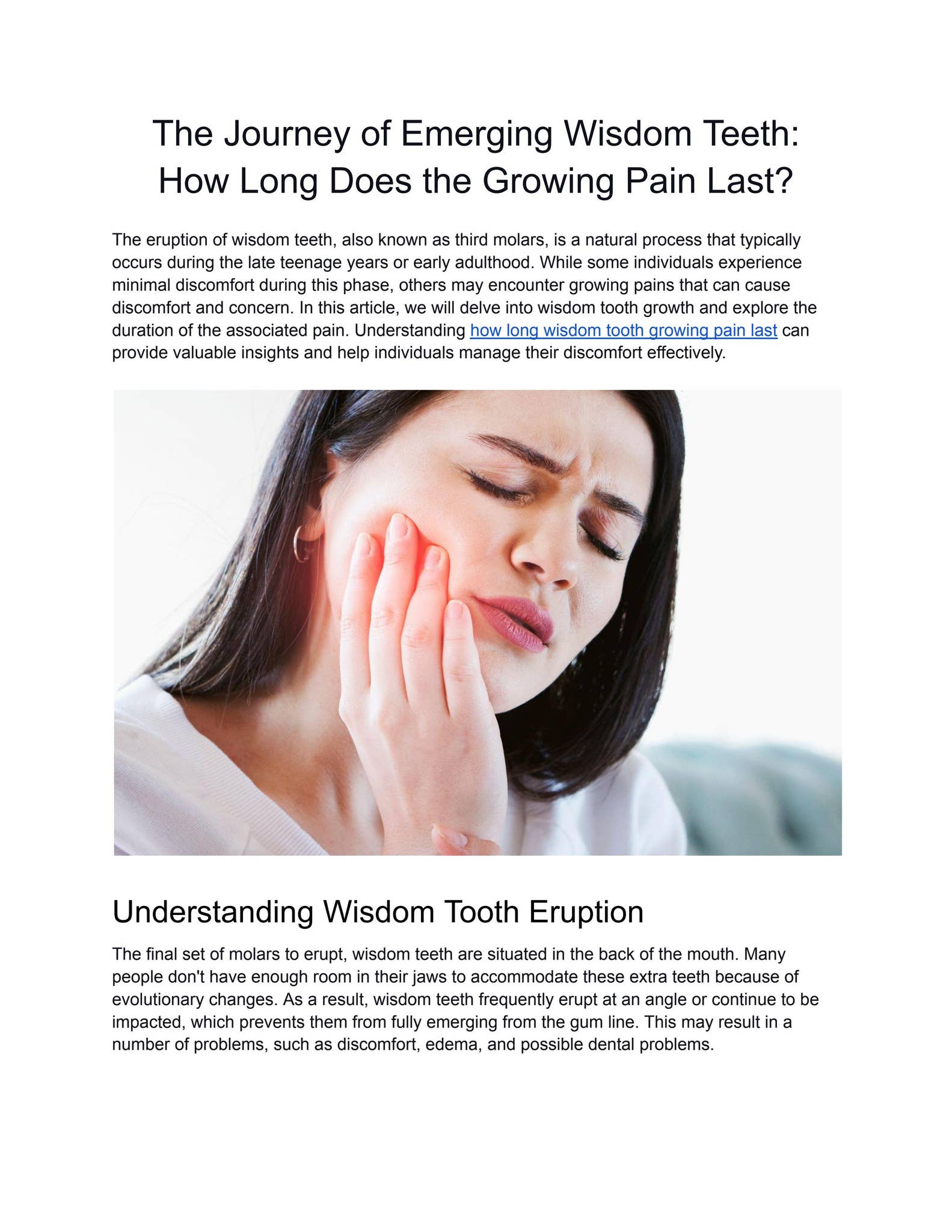 The Journey of Emerging Wisdom Teeth: How Long Does the Growing Pain ...