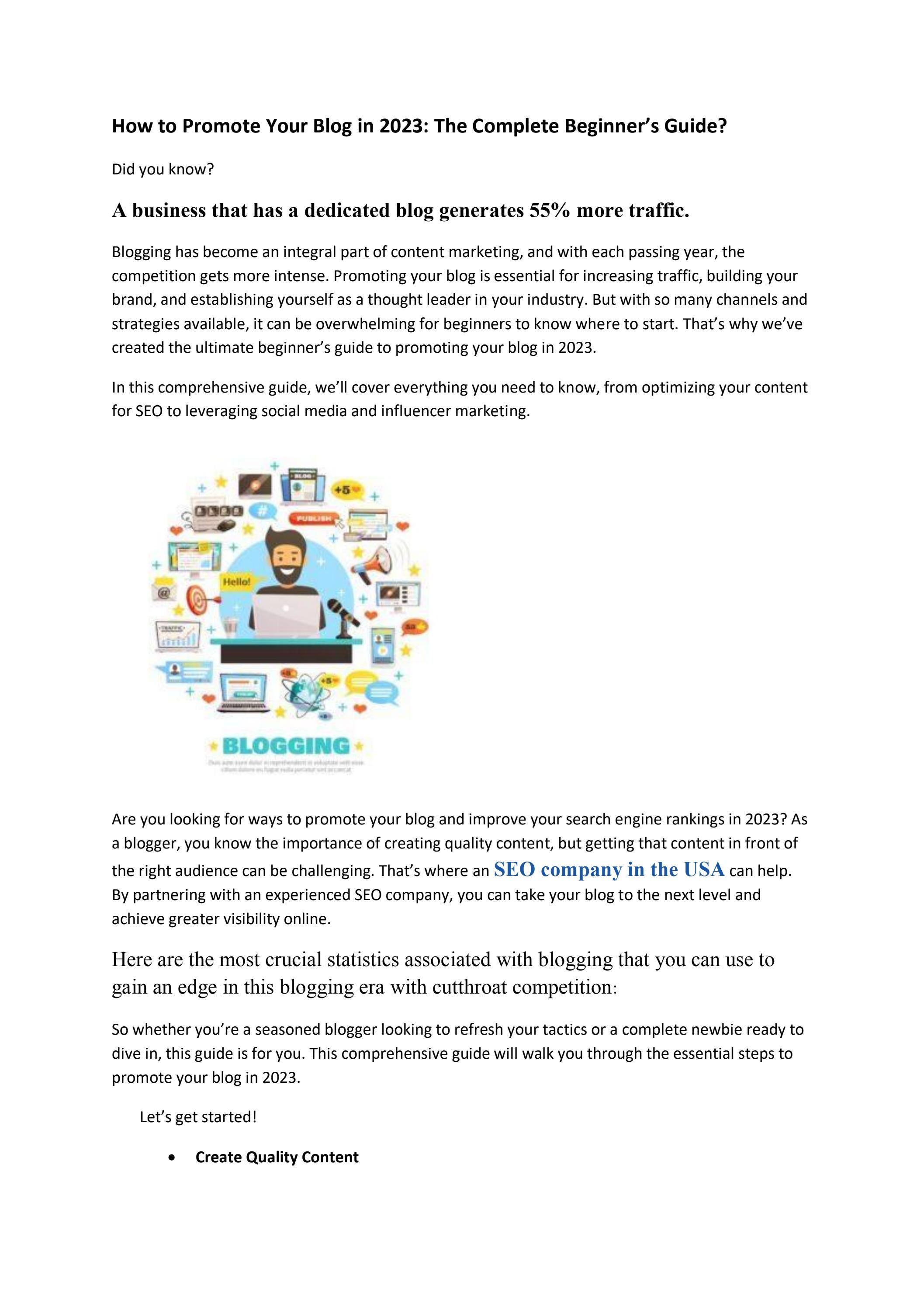 The title How to Promote Your Blog in 2023: The Complete Beginner’s ...