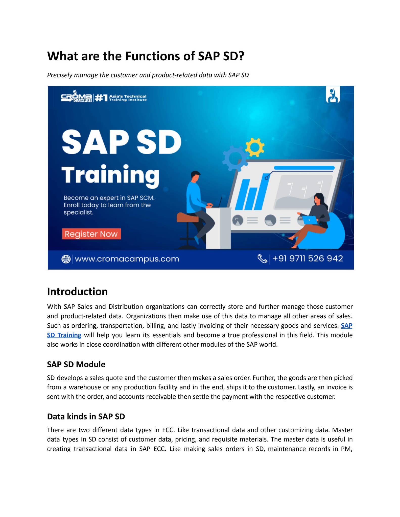 What are the Functions of SAP SD? by Aayu Pandit - Issuu
