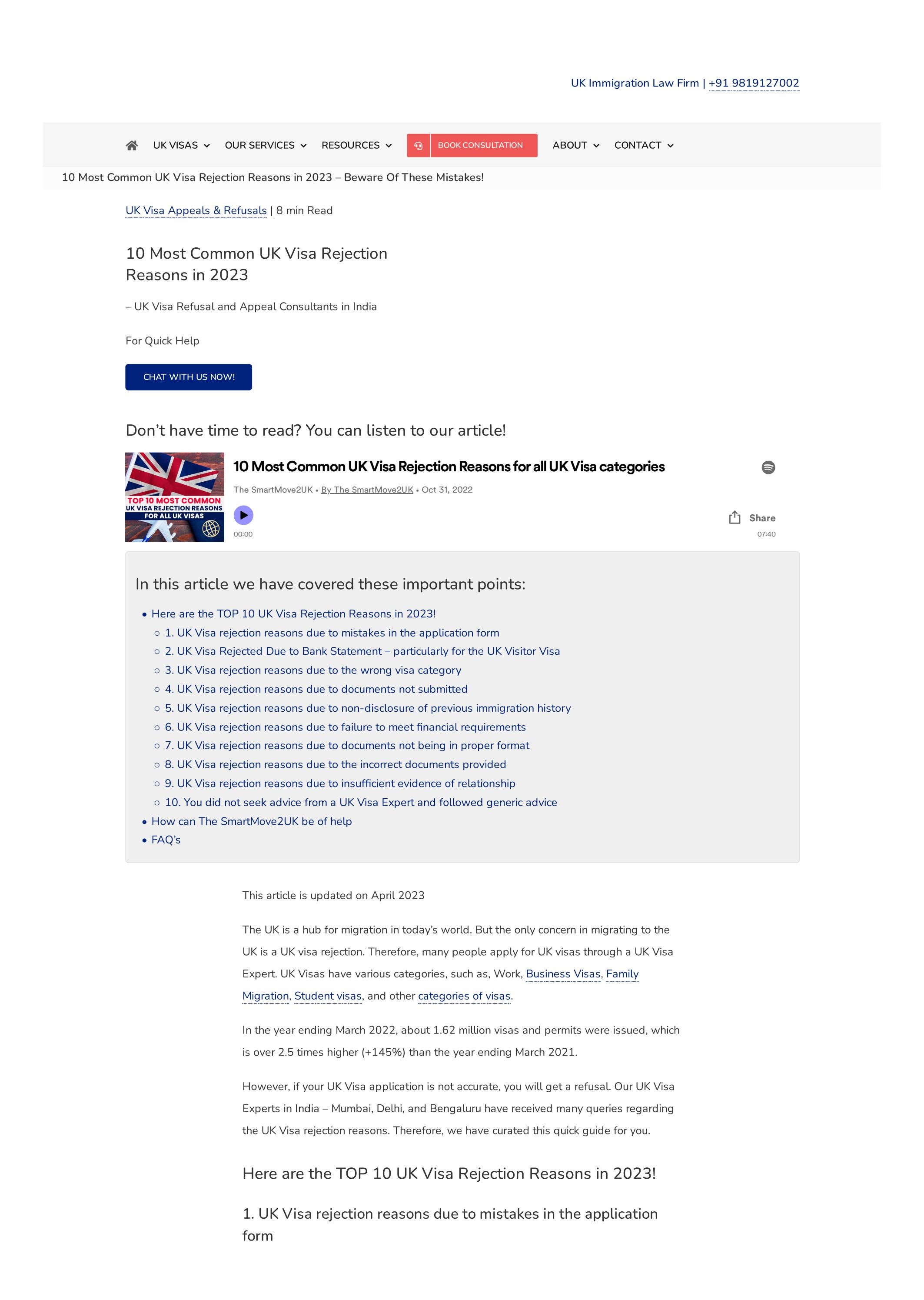 10 Most Common Uk Visa Rejection Reasons In 2023 By Thesmartmove2ukvisa