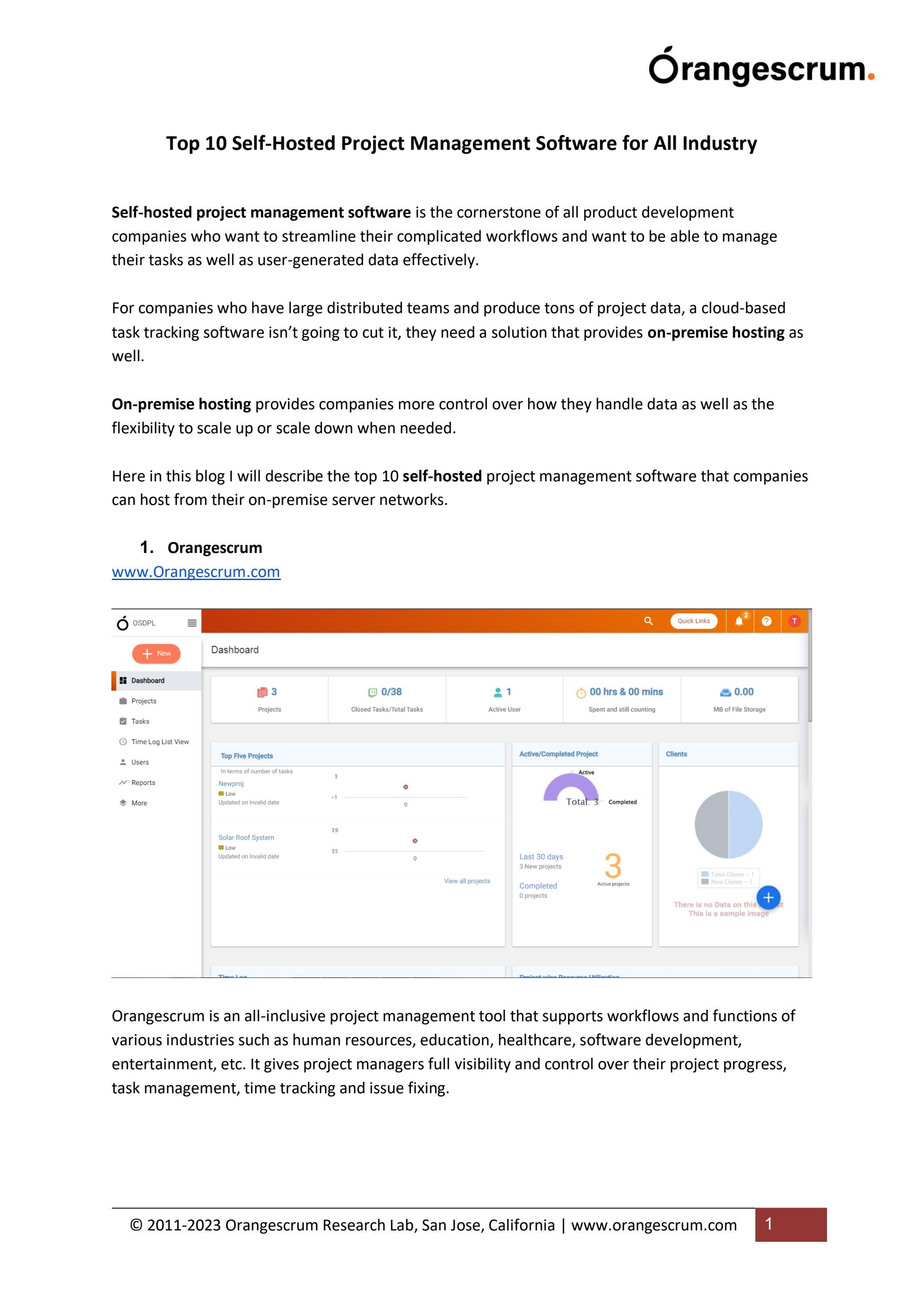 Top 10 Self-Hosted Project Management Software for All Industry by ...