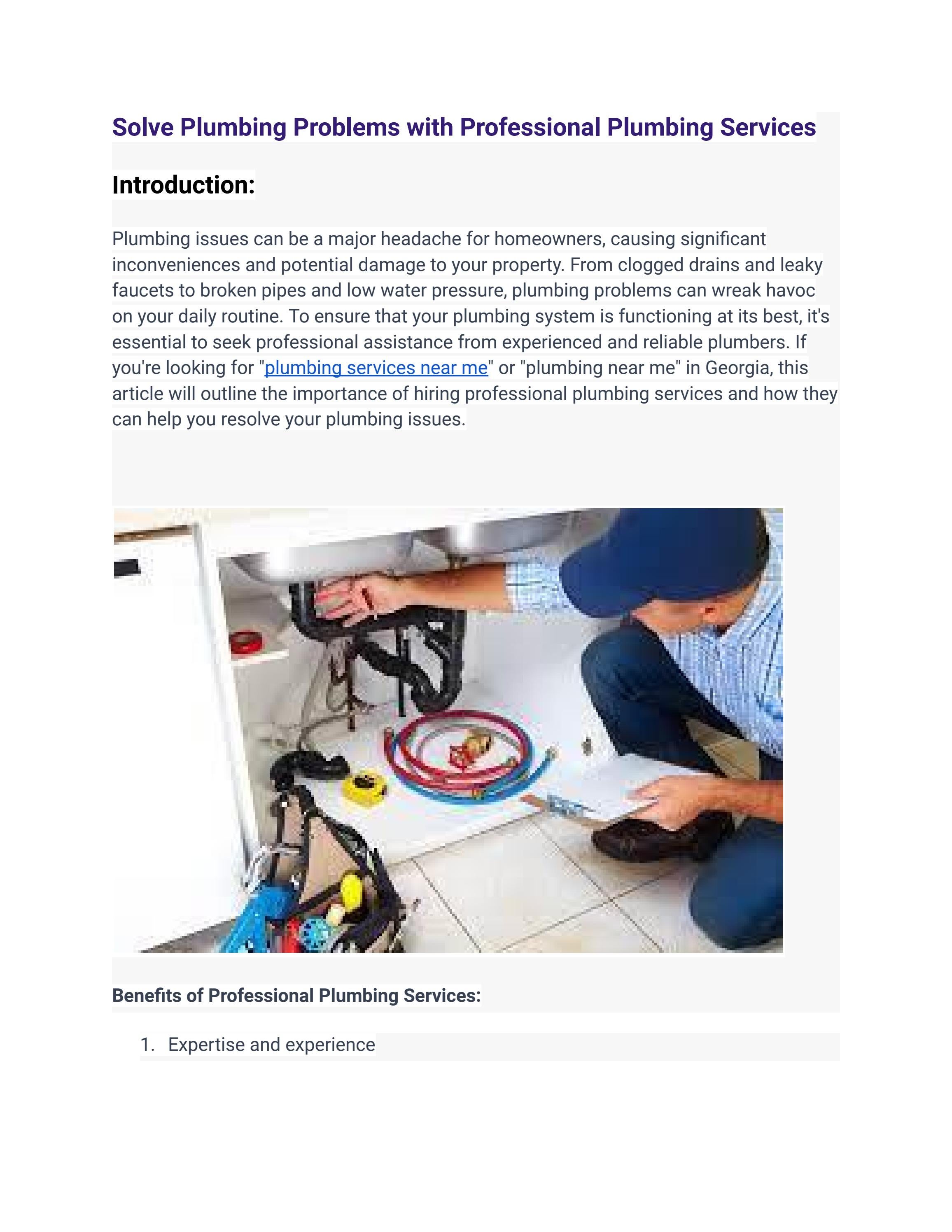 Solve Plumbing Problems with Professional Plumbing Services by ...