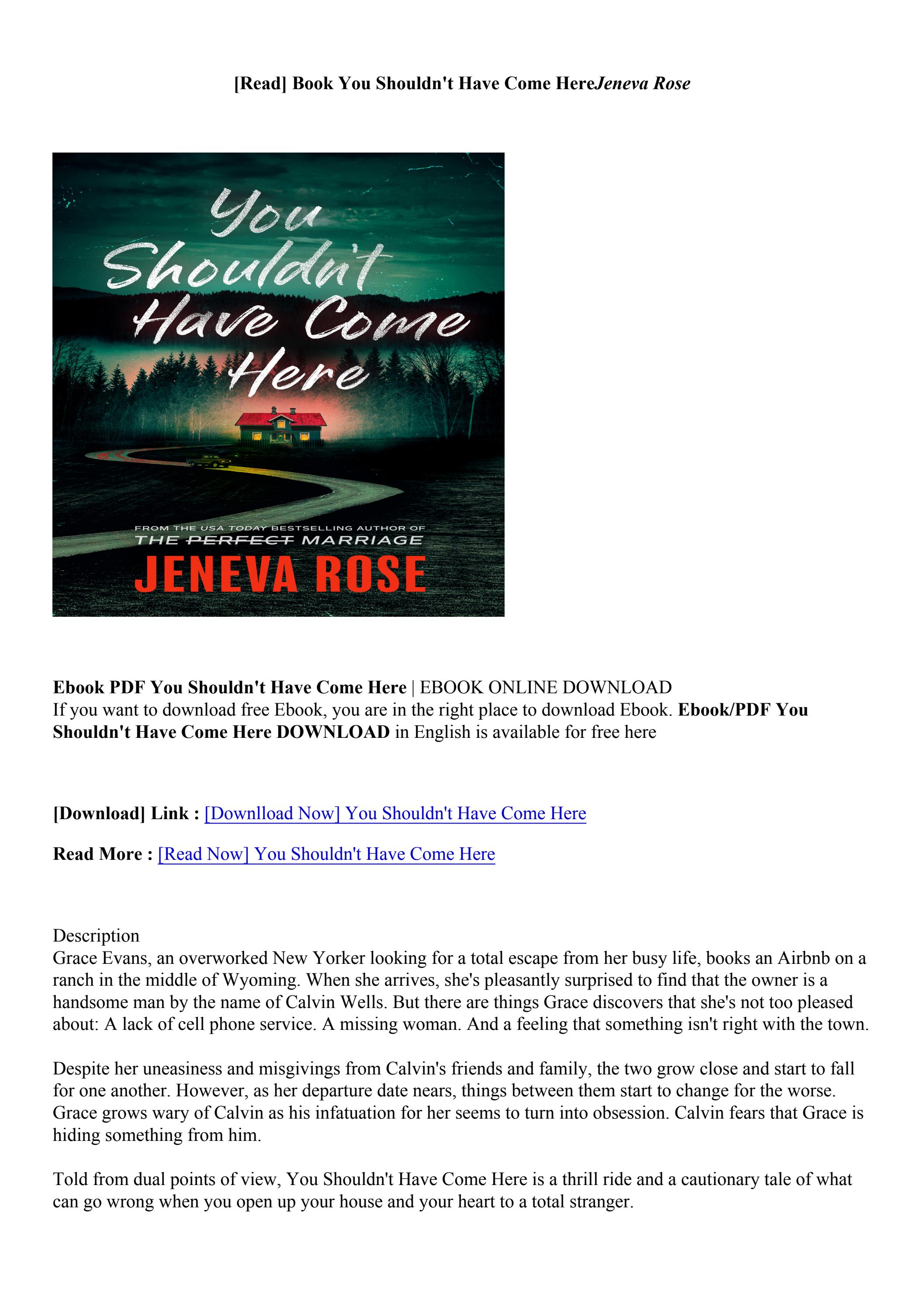 (PDF) You Shouldn't Have Come Here - Jeneva Rose by brockmacker - Issuu (PDF) You Shouldn't Have Come Here - Jeneva Rose by brockmacker - Issuu