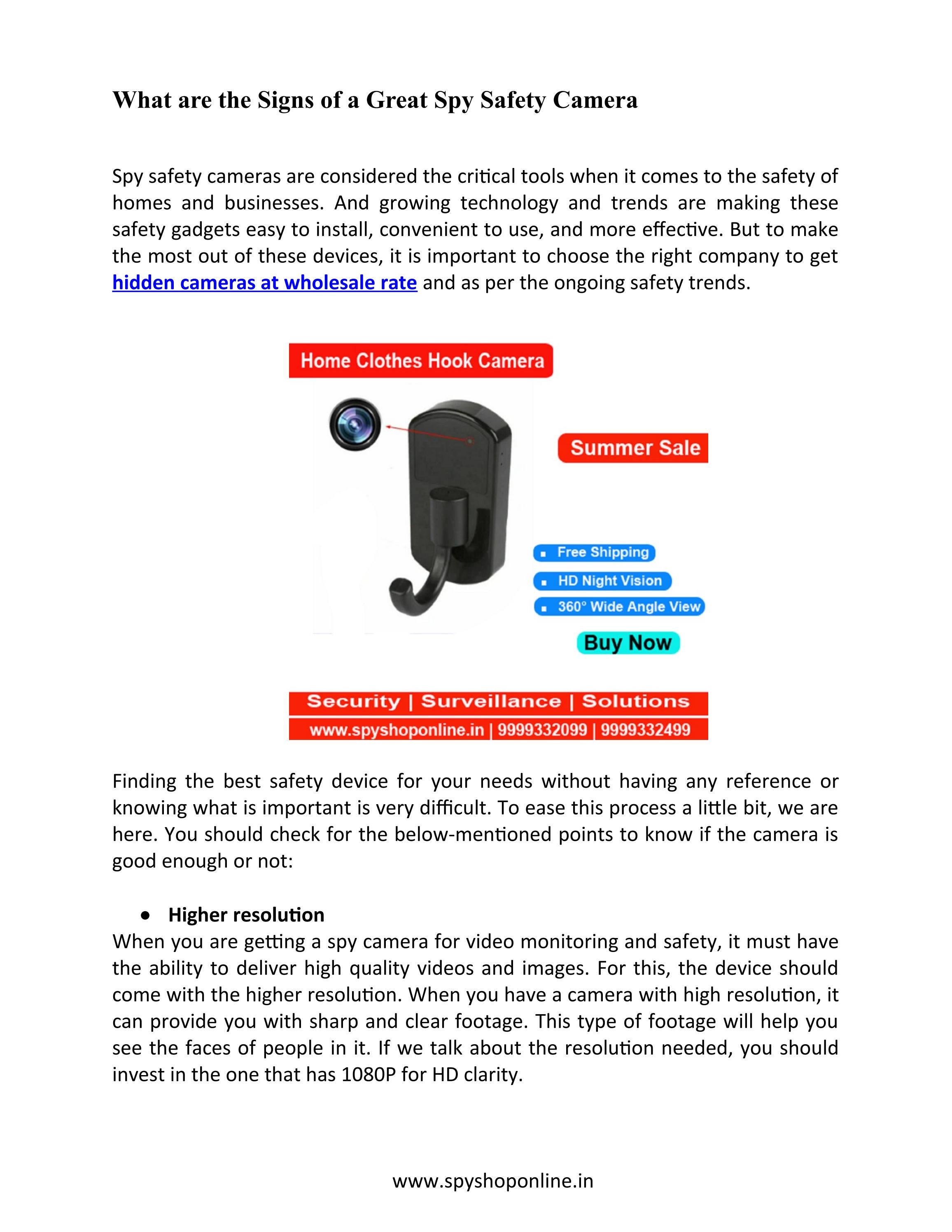 What are the Signs of a Great Spy Safety Camera by Spy Shop Online - Issuu