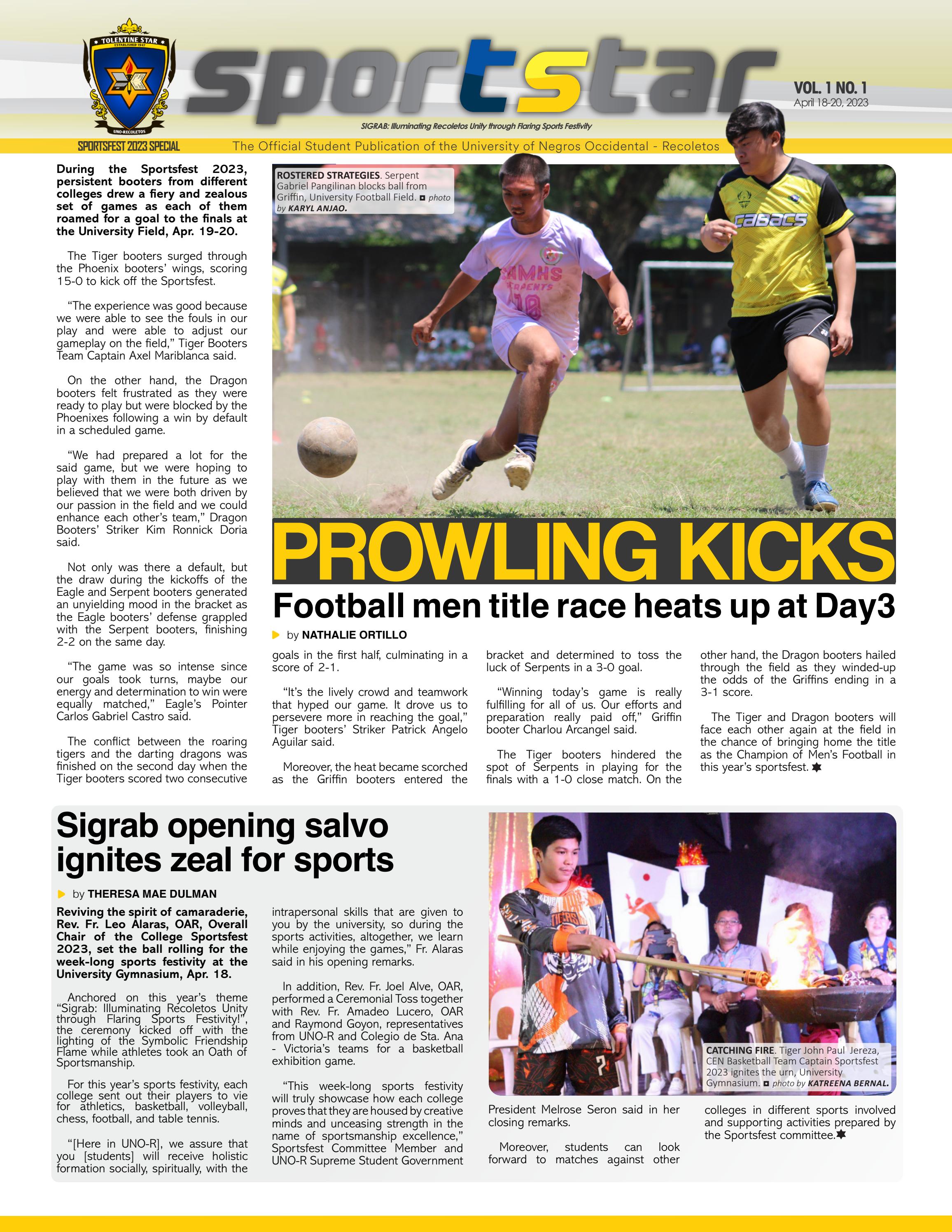 SPORTSTAR: Vol. 1 No. 1 by Tolentine Star - Issuu