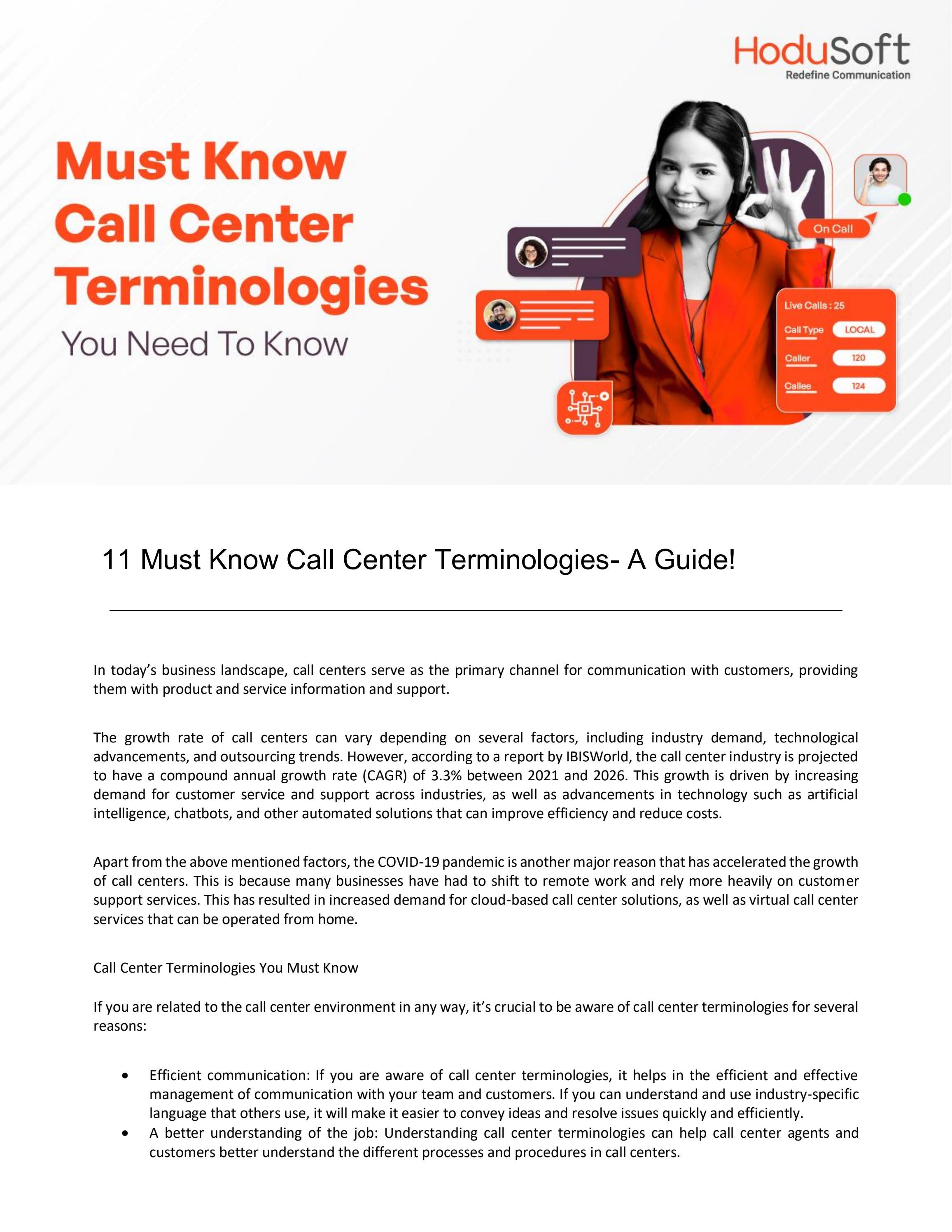 11 Must Know Call Center Terminologies- A Guide! by HoduSoft Pvt. Ltd ...