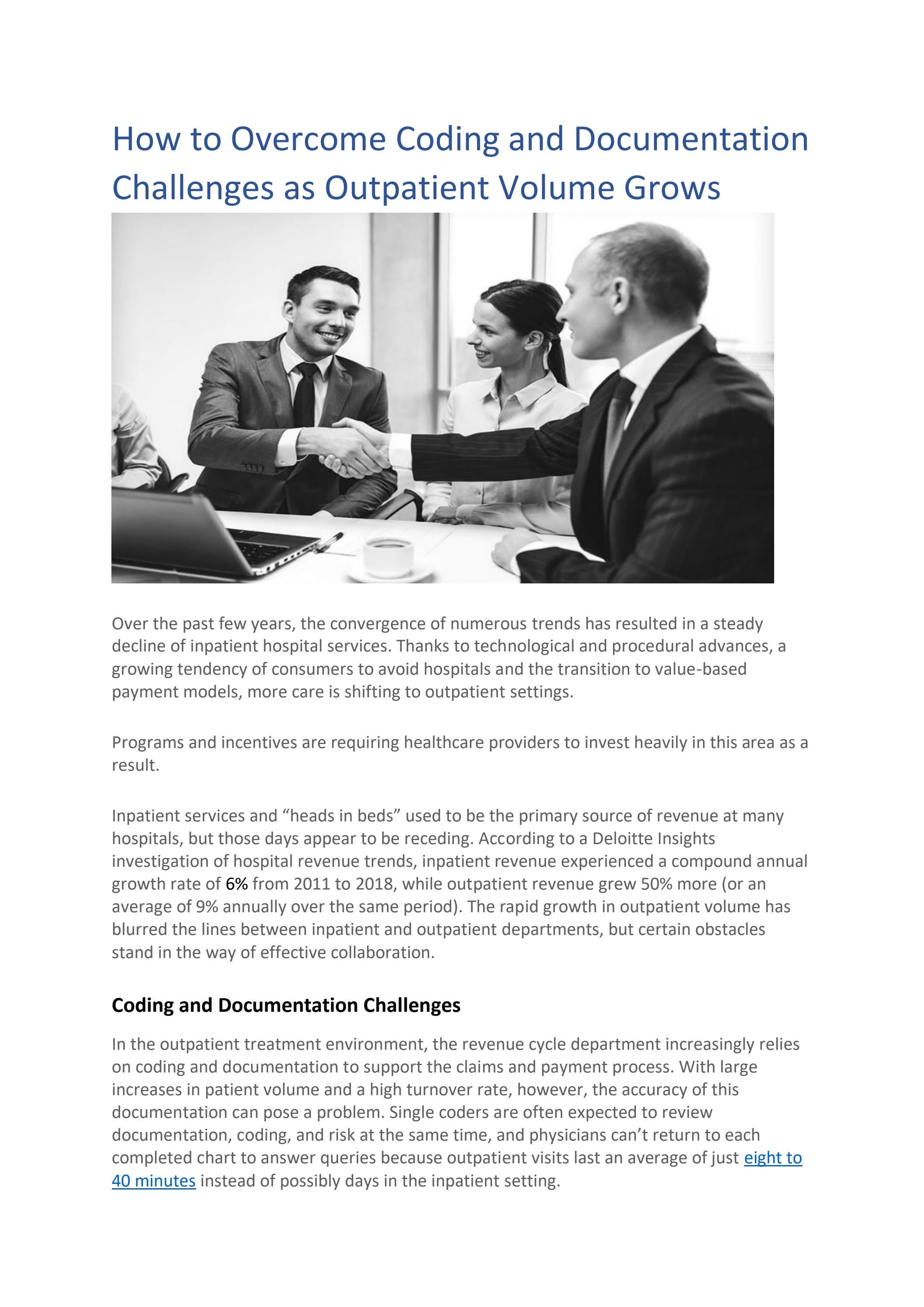 How to Overcome Coding and Documentation Challenges as Outpatient ...