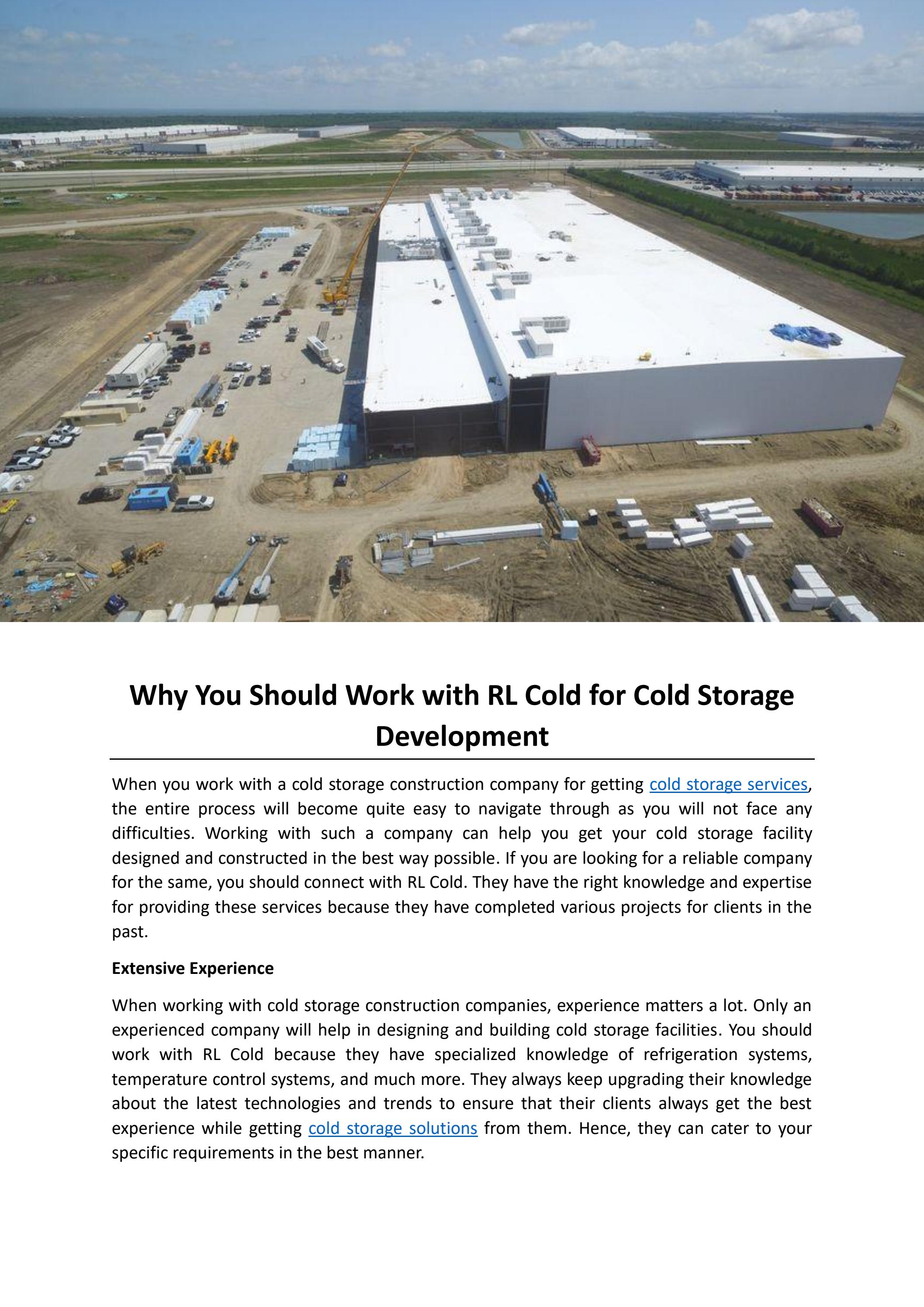 Why You Should Work with RL Cold for Cold Storage Development by ...