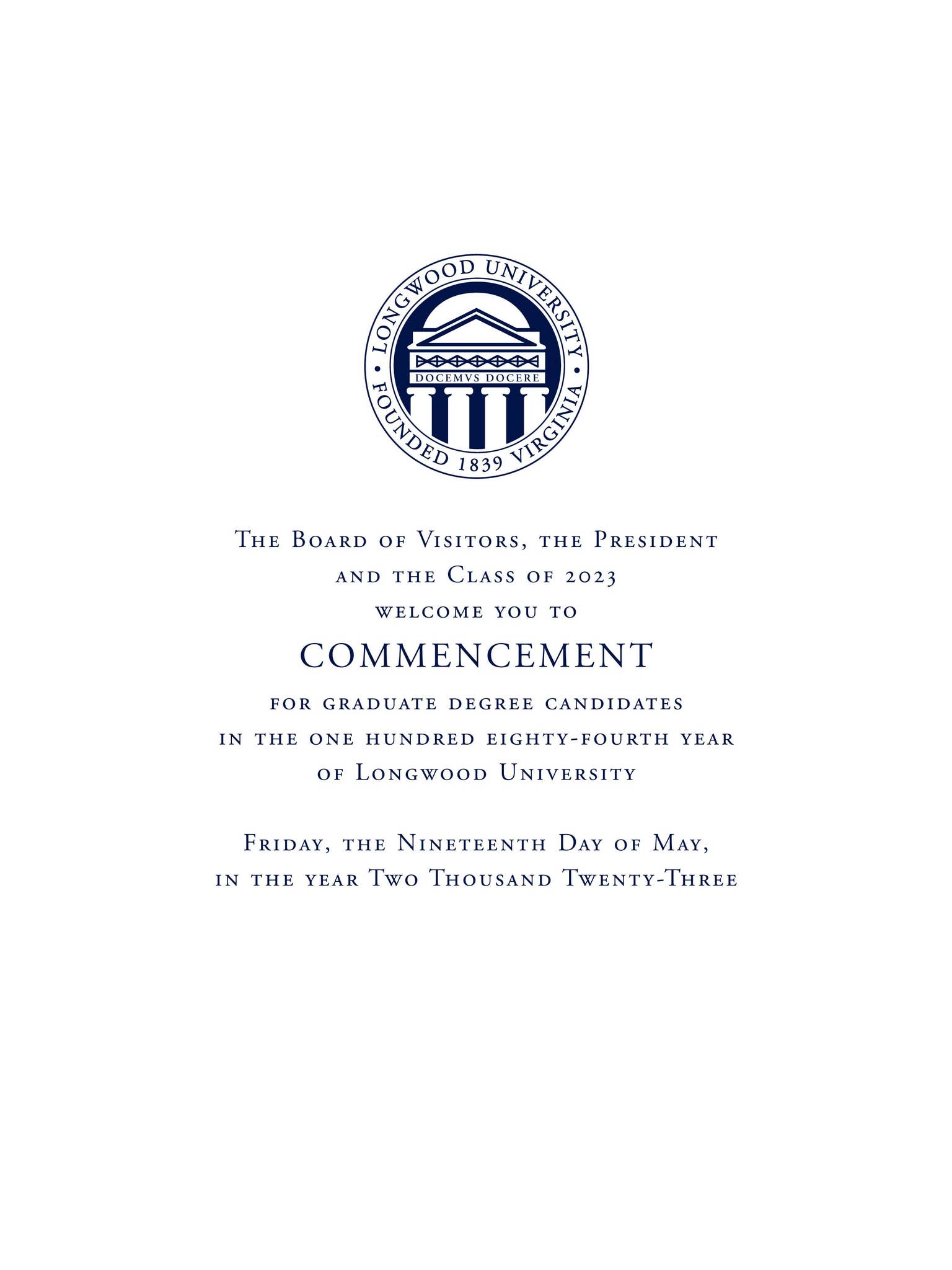 2023 Graduate Commencement Program by Longwood University - Issuu