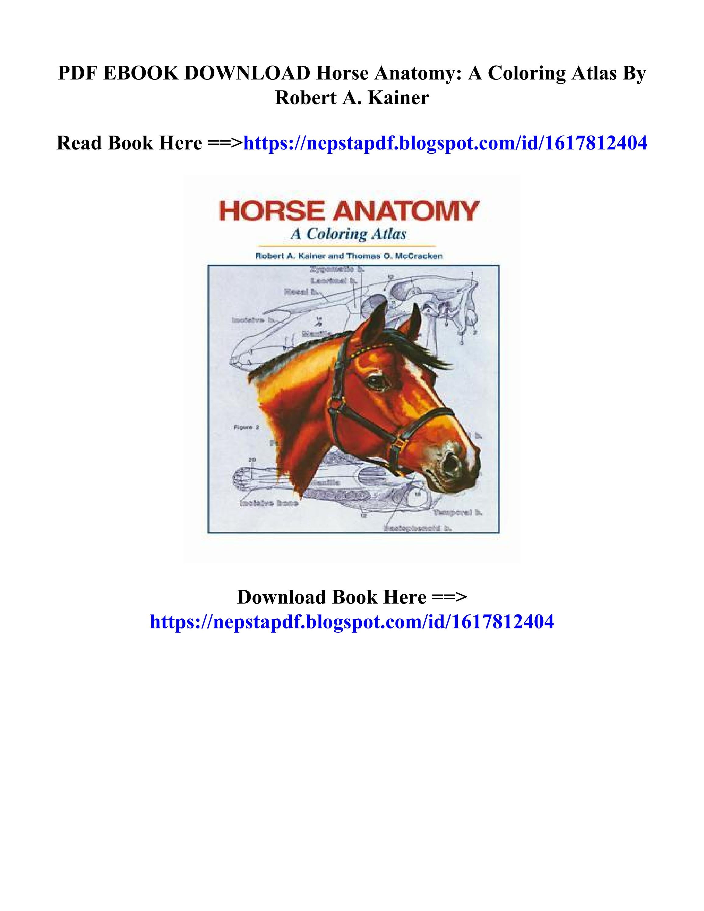 Horse Anatomy A Coloring Atlas at Claudia Chase blog