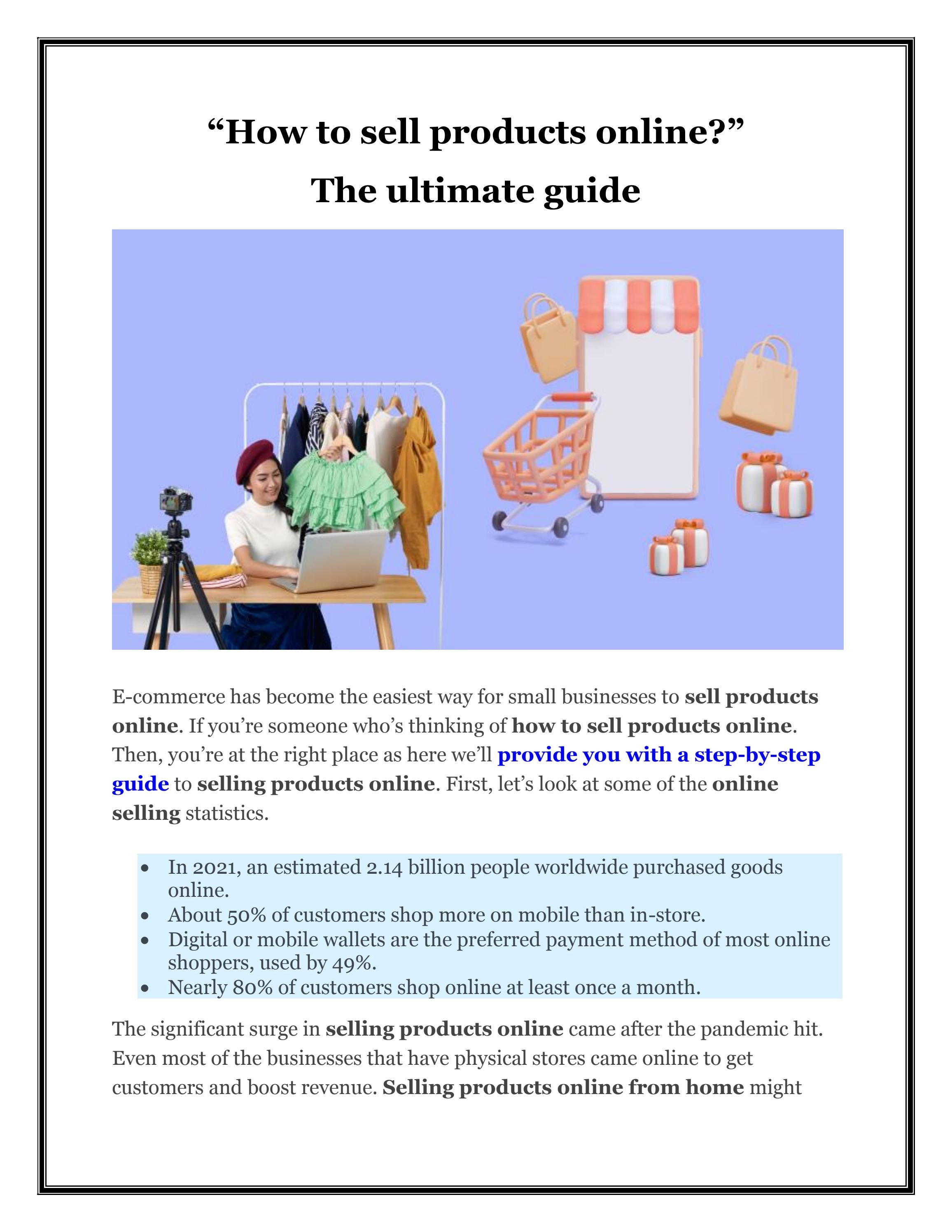How to sell products online? The ultimate guide by Adam Wilson - Issuu