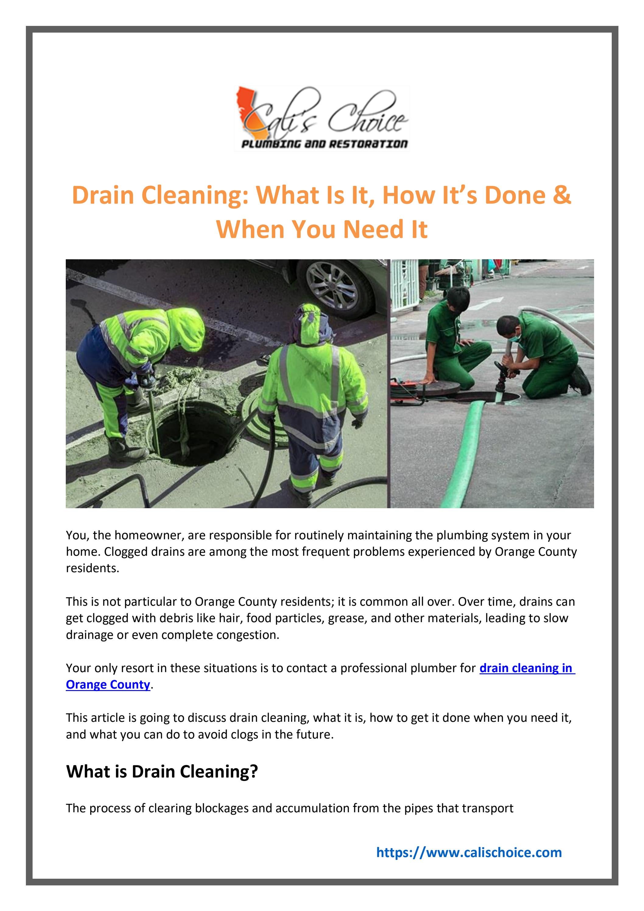 Drain Cleaning: What Is It, How It’s Done & When You Need It by ...