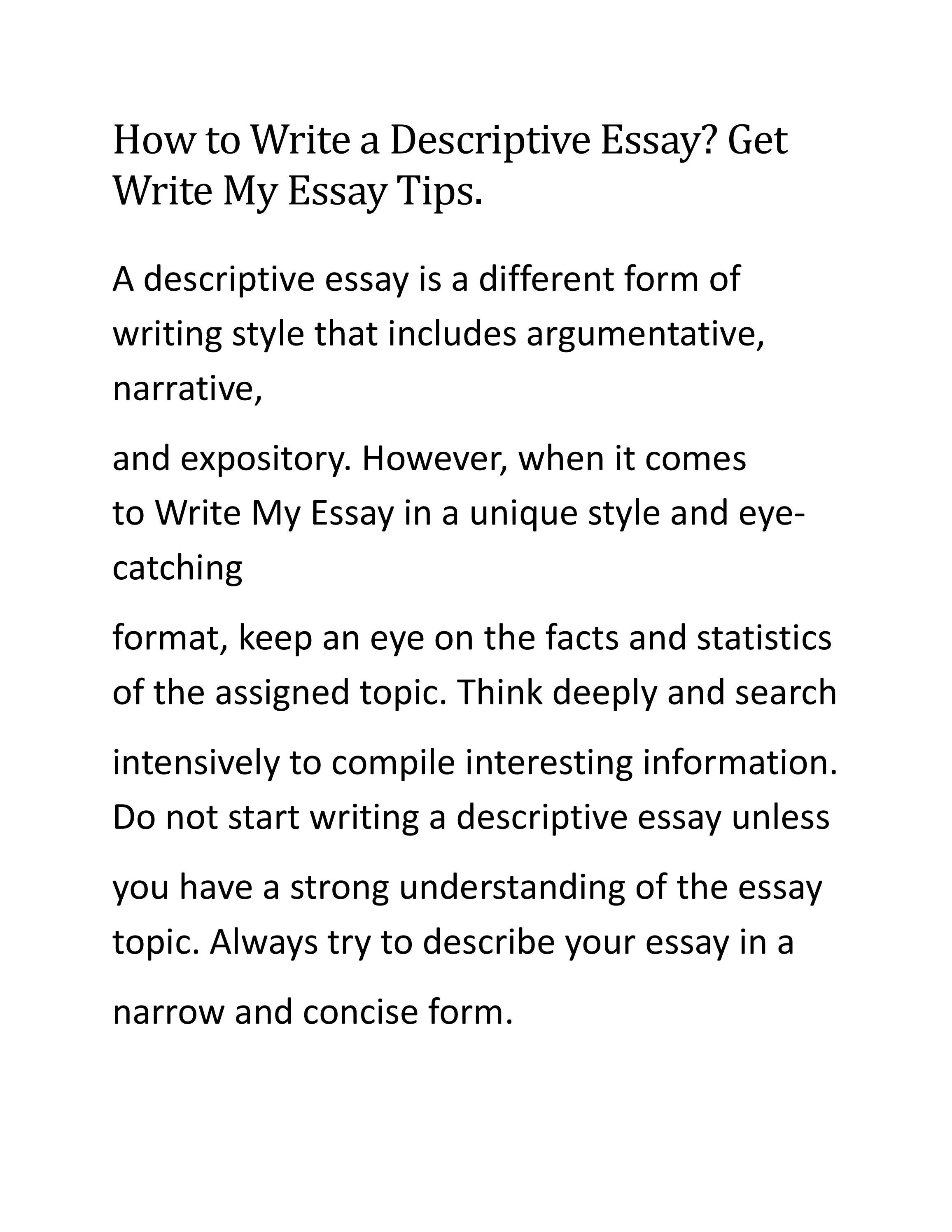 How To Write A Descriptive Essay Get Write My Essay Tips By Massy 