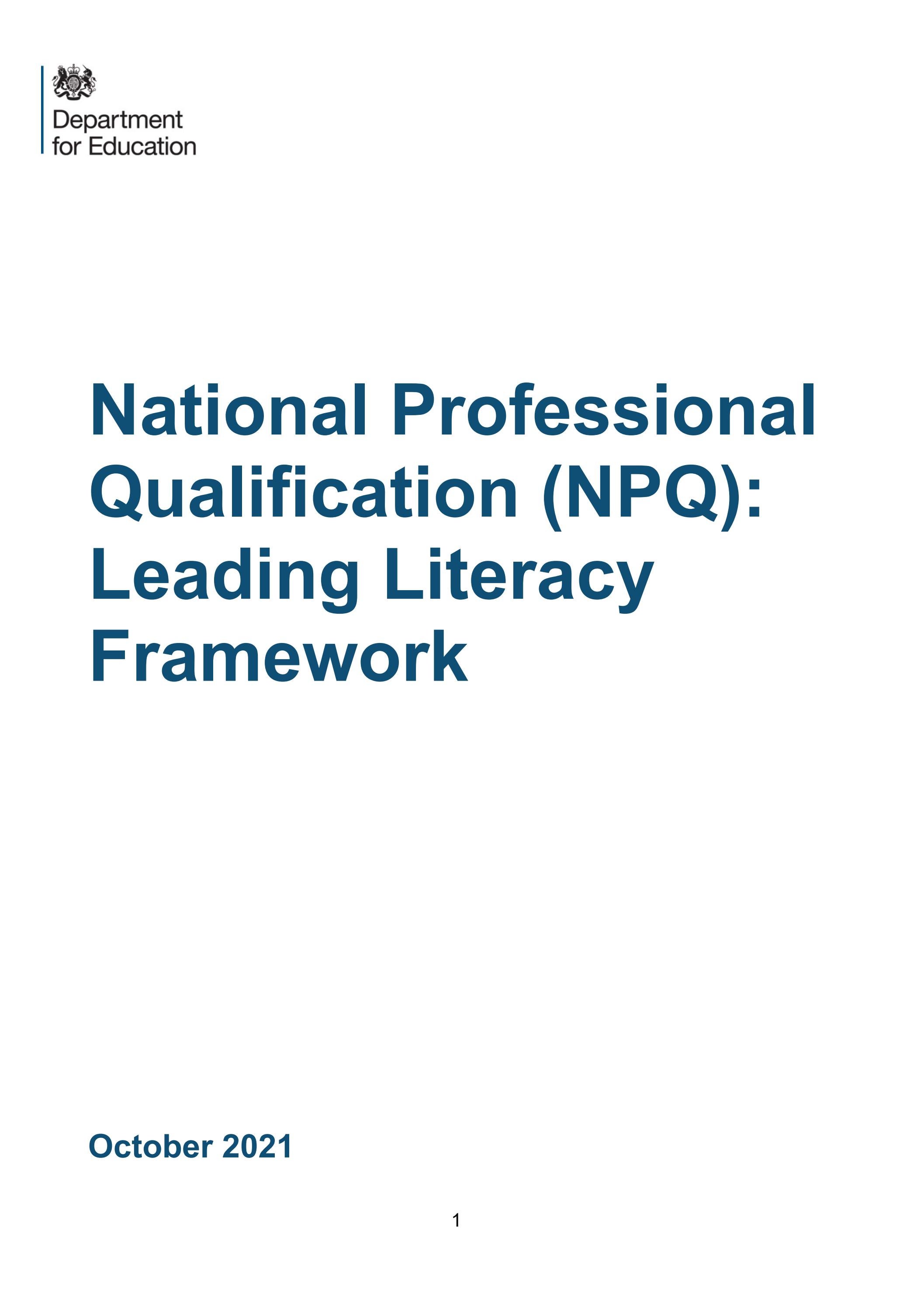 NPQ for Leading Literacy (NPQLL) Framework by Best-Practice-Network - Issuu