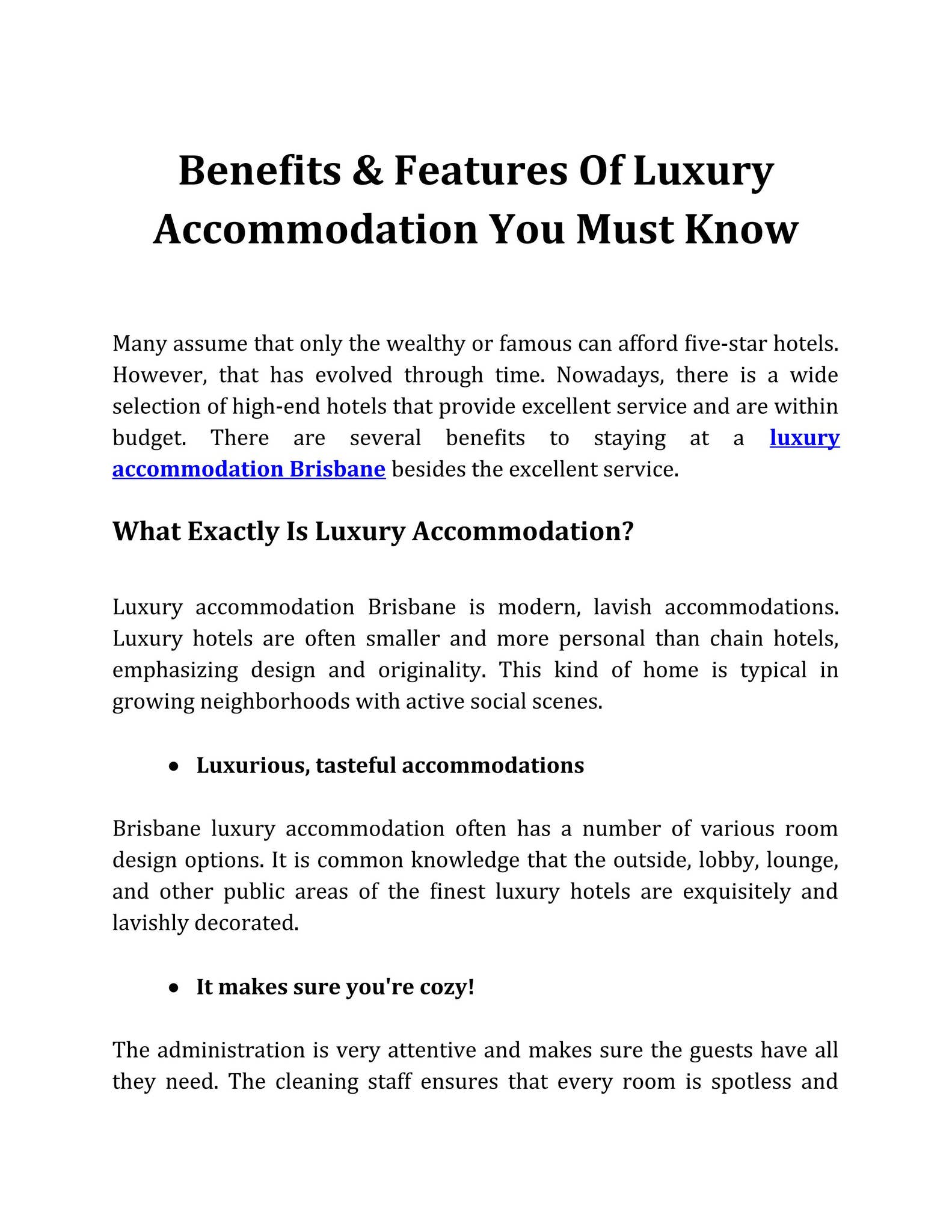 Benefits & Features Of Luxury Accommodation You Must Know by Labode ...
