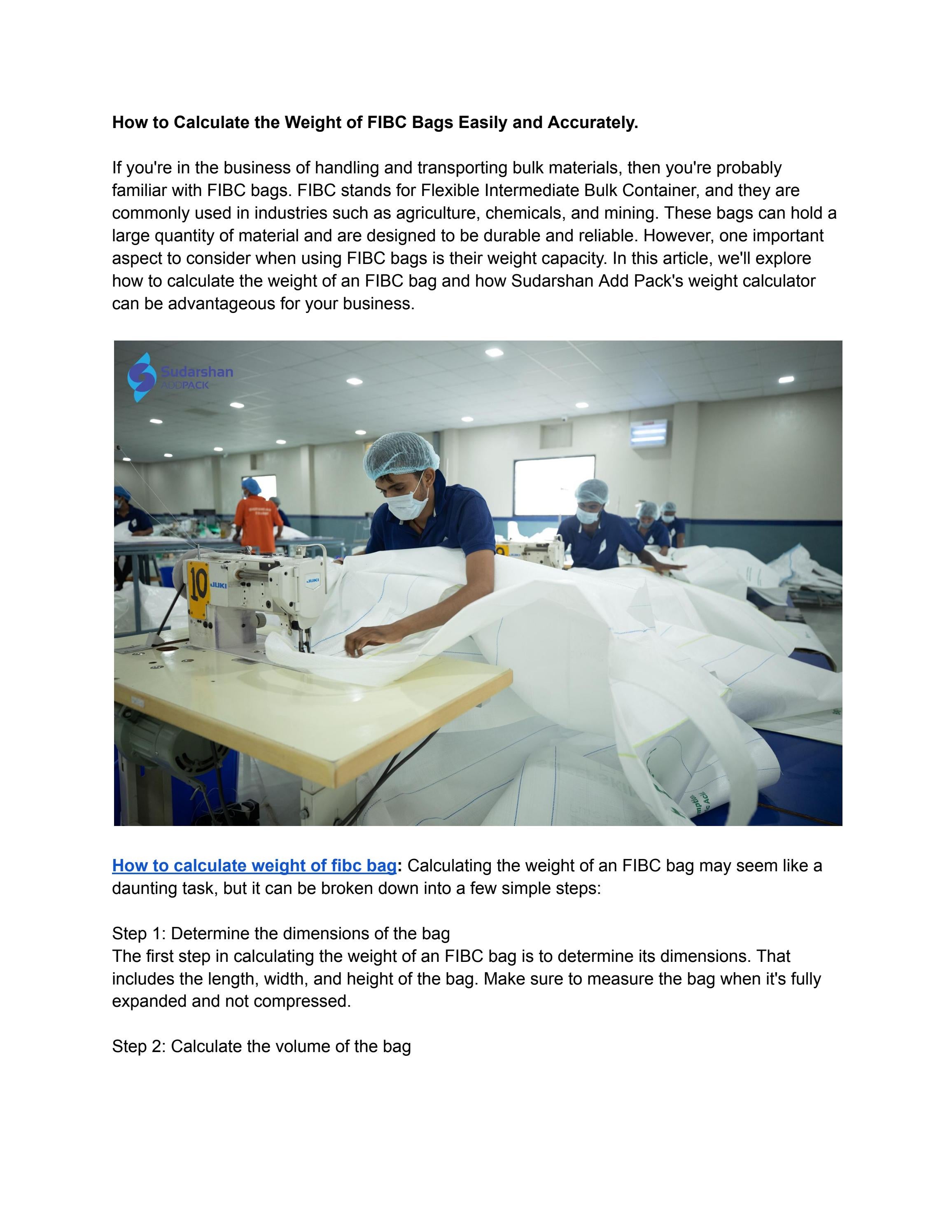 How to Calculate the Weight of FIBC Bags Easily and Accurately. by ...