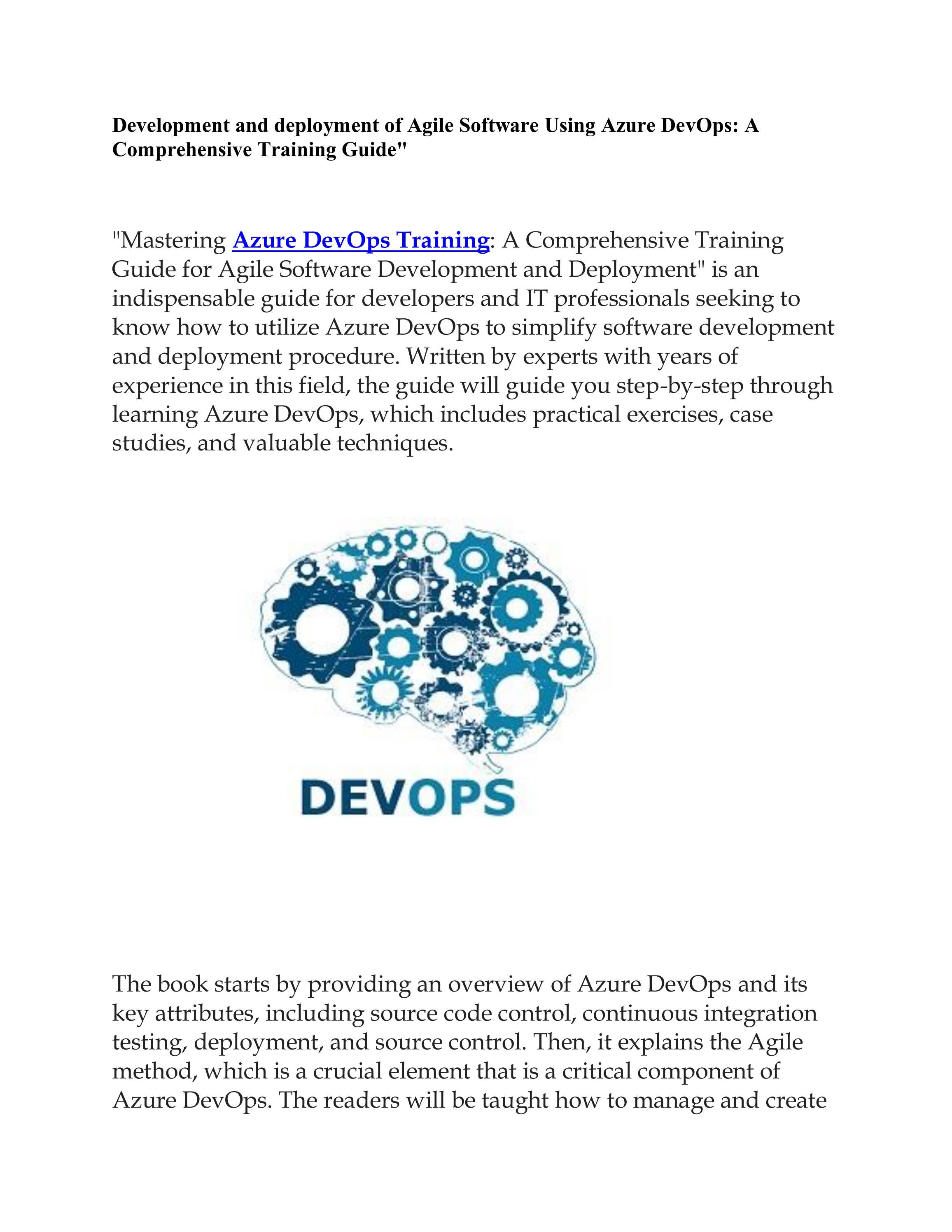 Azure DevOps Training by Agilebrains Consulting - Issuu