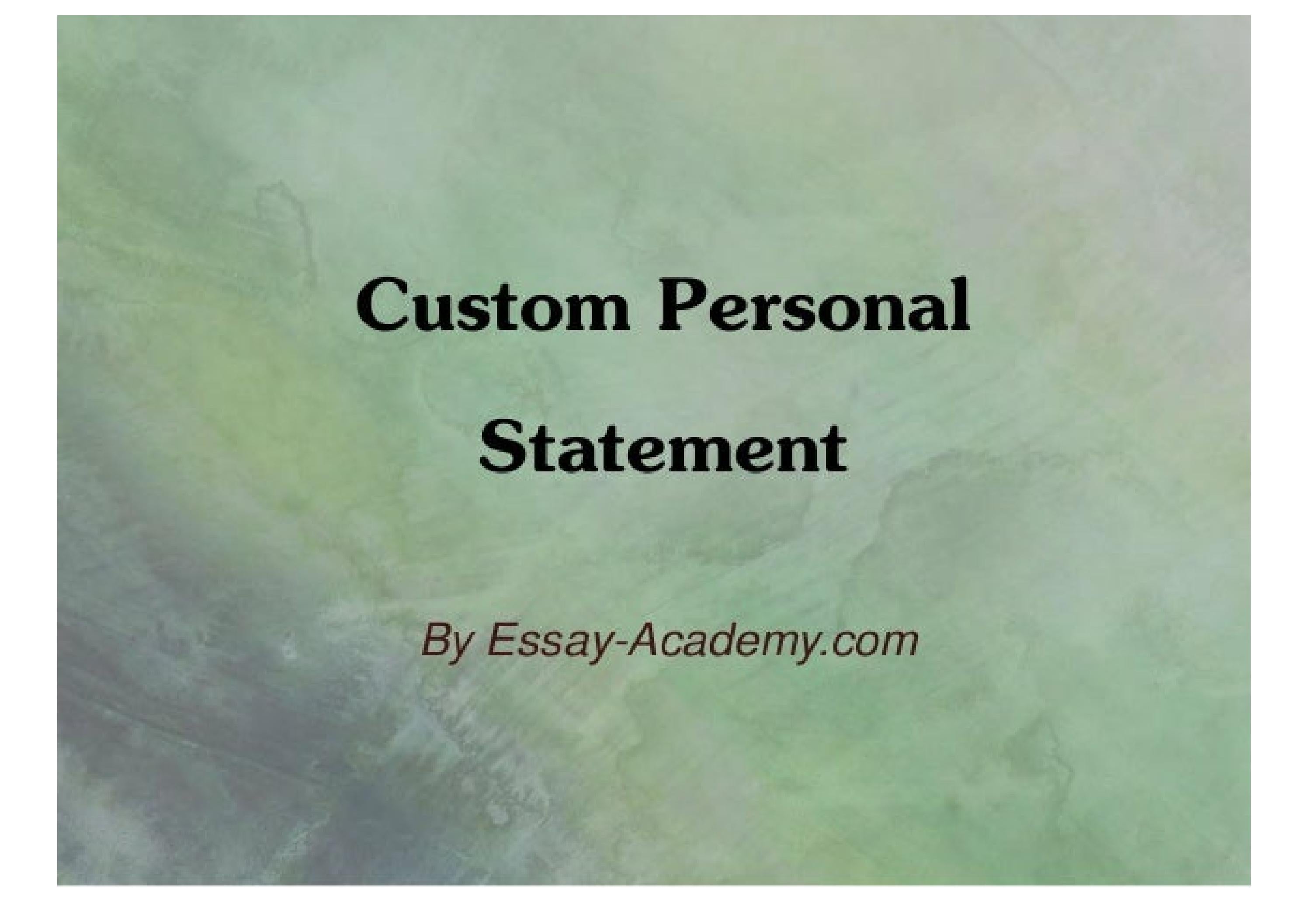 Custom Personal Statement by Aracelis Gordon - Issuu
