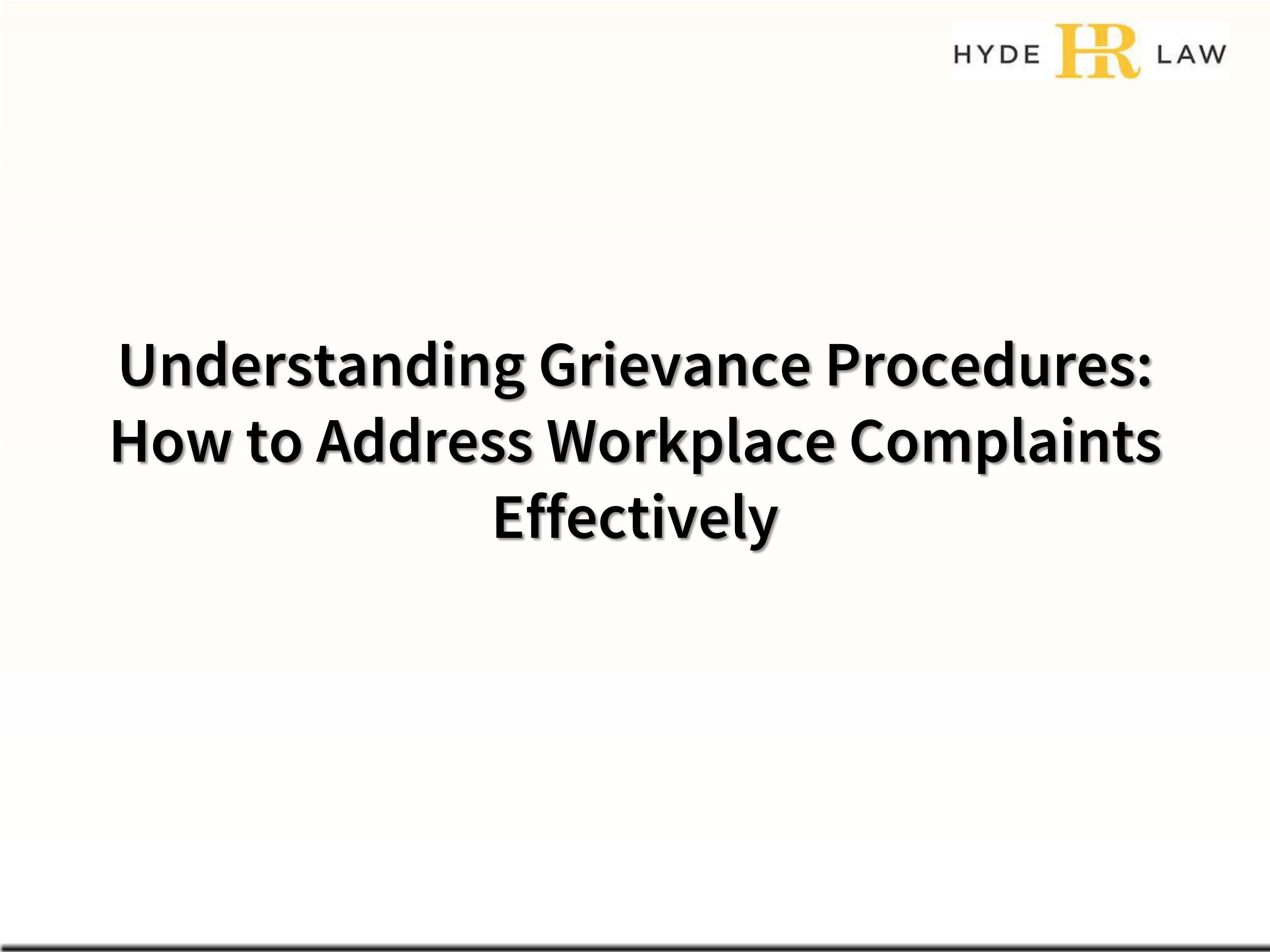 Understanding Grievance Procedures: How to Address Workplace Complaints ...