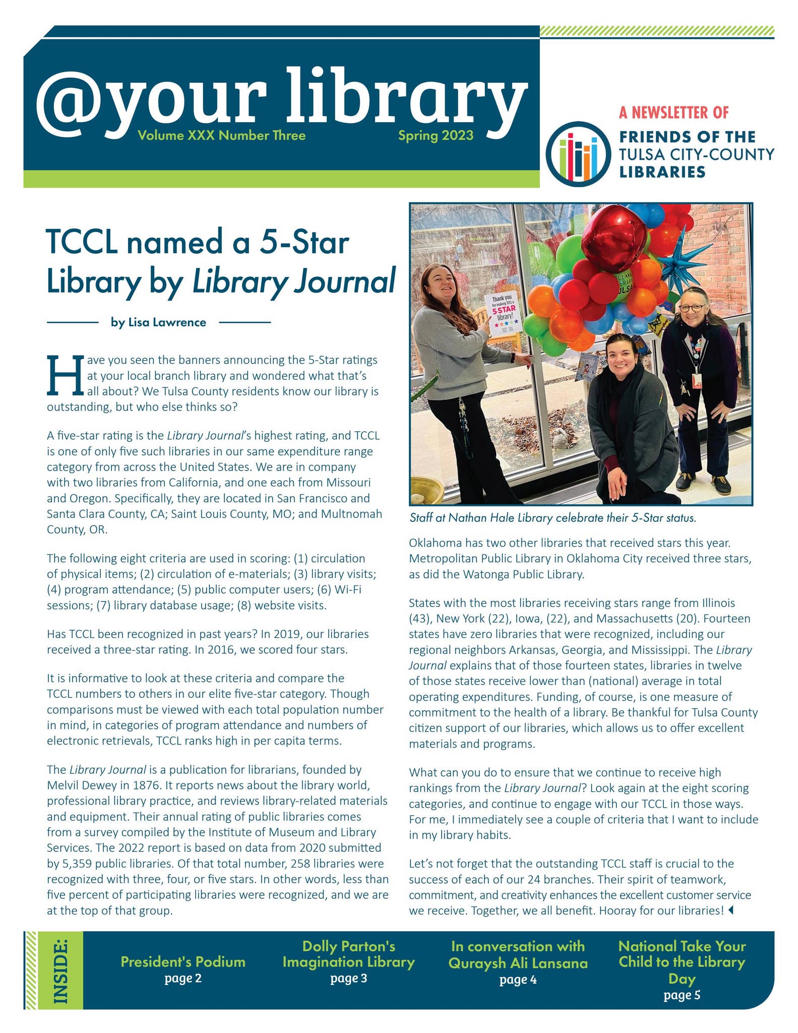 Friends of TCCL Newsletter - Spring 2023 by Friends of the Tulsa City ...