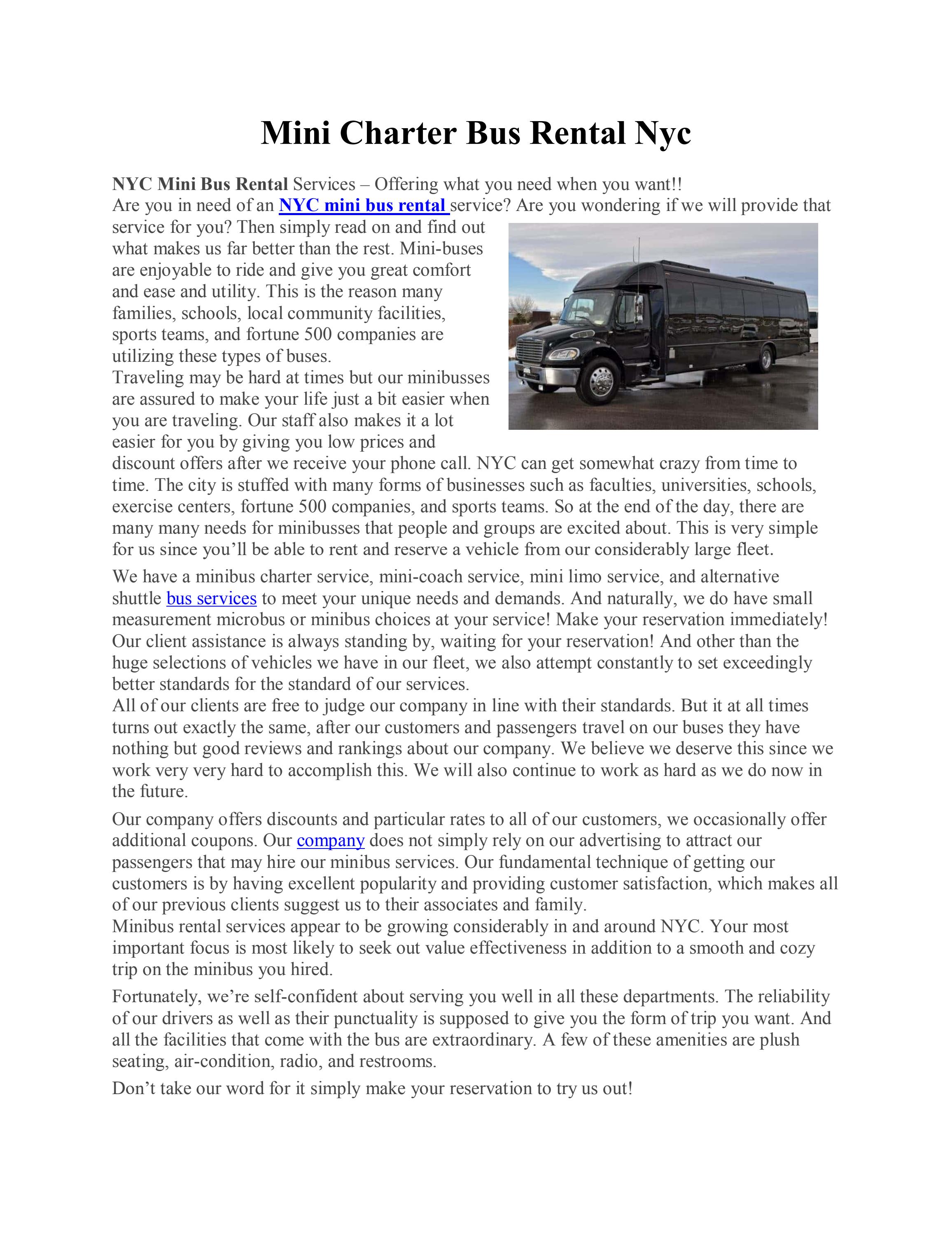 Mini Charter Bus Rental Nyc by corporateexpressinc - Issuu