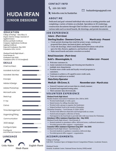 Huda Irfan resume by Huda Irfan - Issuu