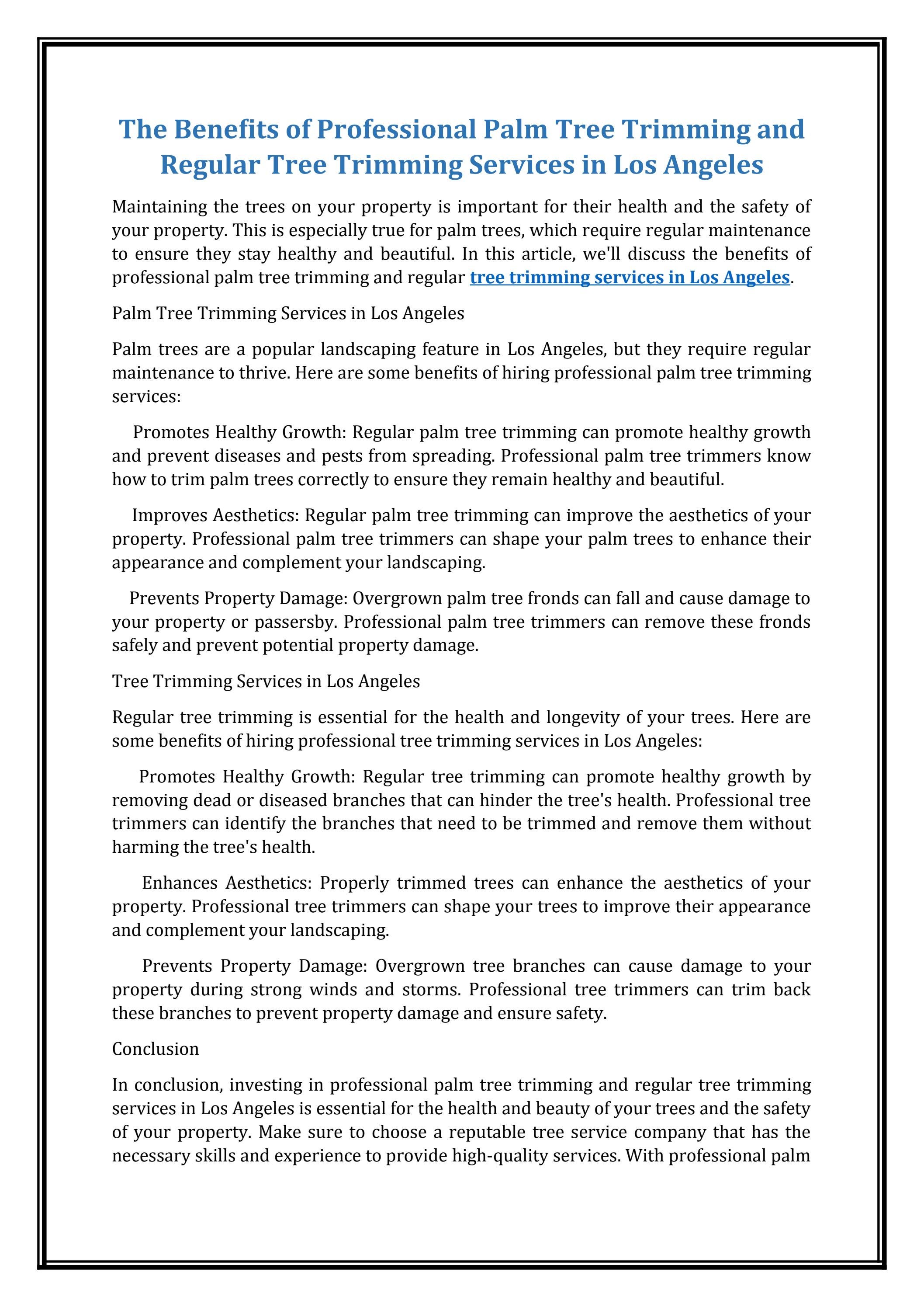 The Benefits of Professional Palm Tree Trimming and Regular Tree ...