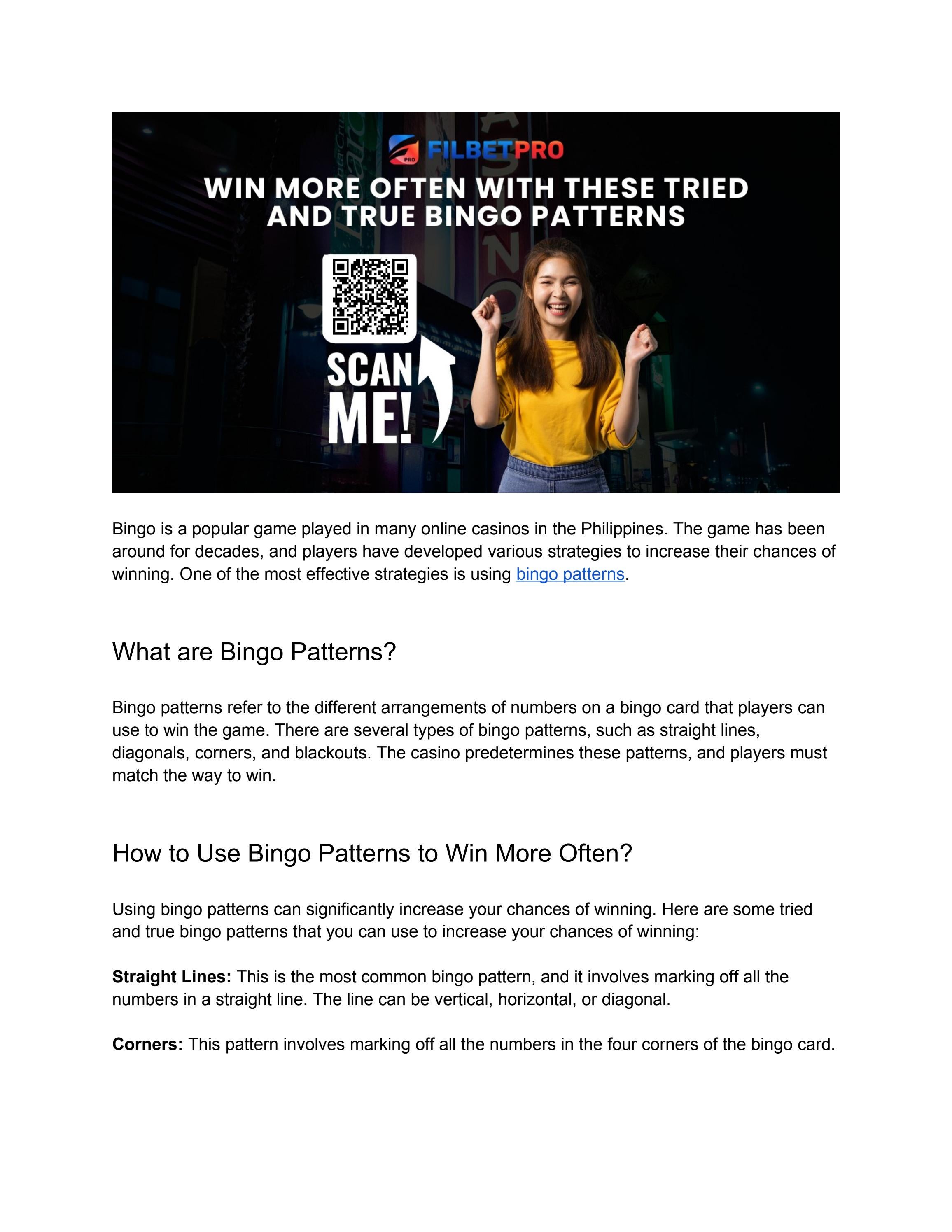 Win More Often with These Tried and True Bingo Patterns by Paul Justine ...